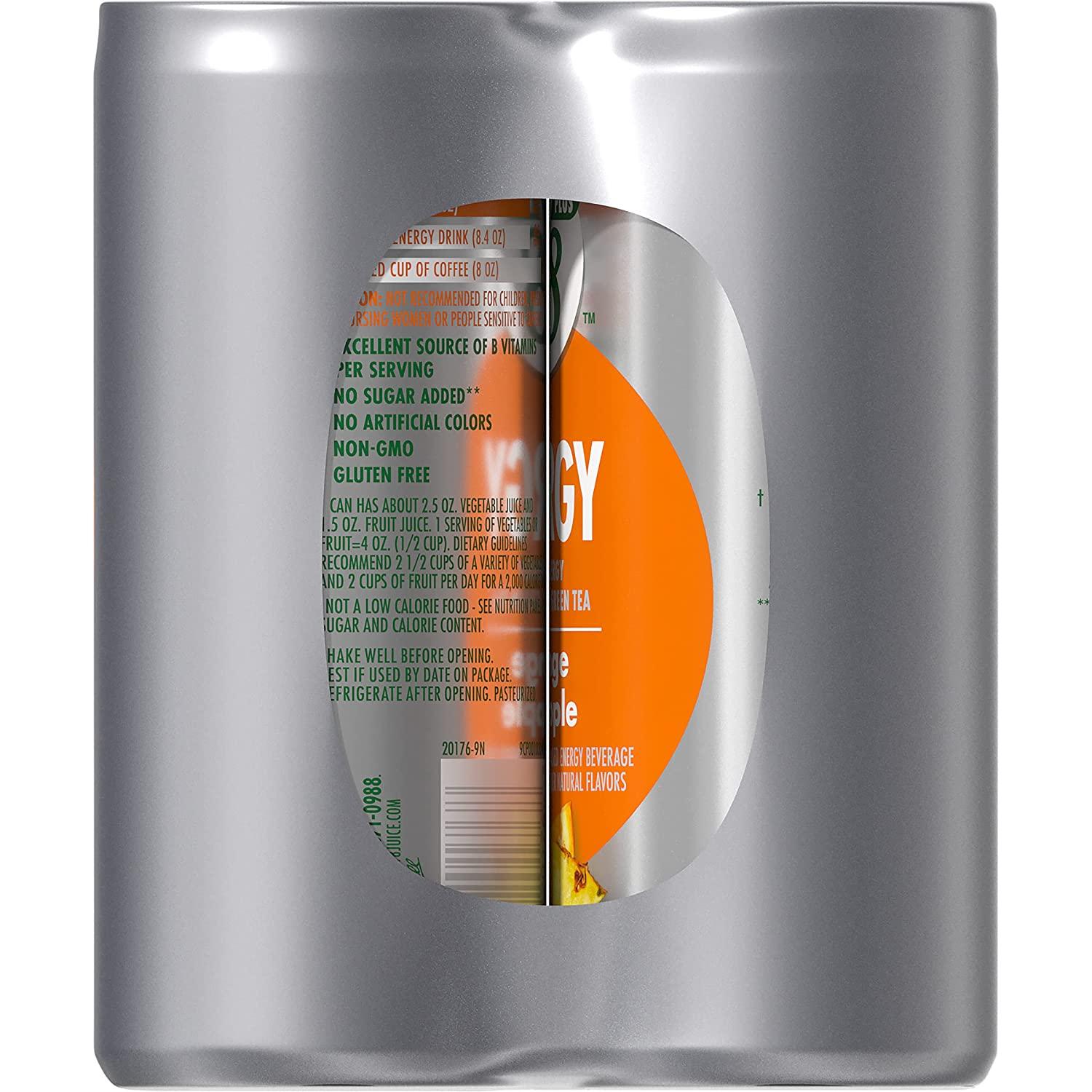 V8 +ENERGY Orange Pineapple Energy Drink 8oz Can (4x6pk) - Boost Energy ...