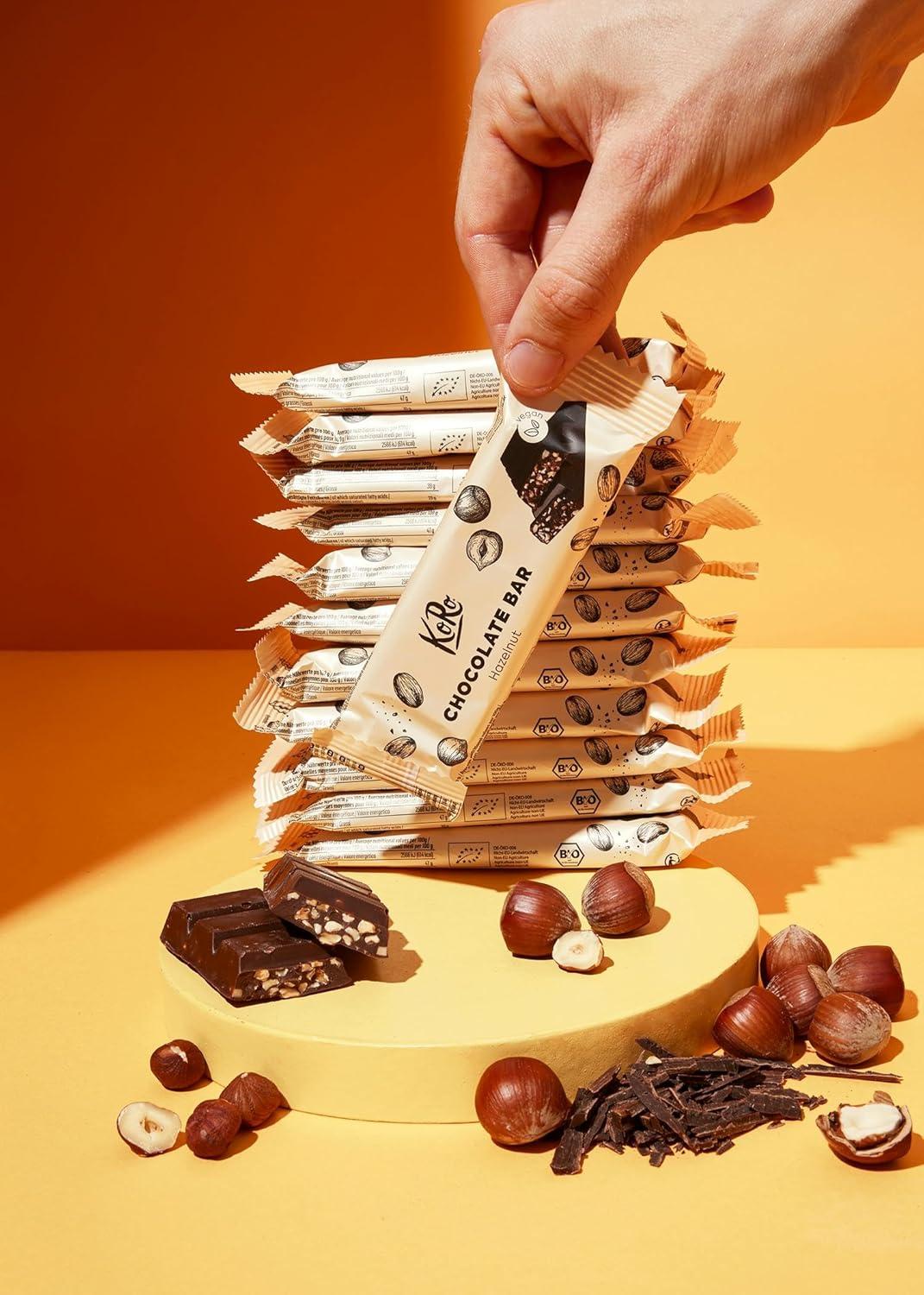 KoRo Vegan Organic Chocolate Bar with Hazelnuts (12 x 50g) - Delicious ...