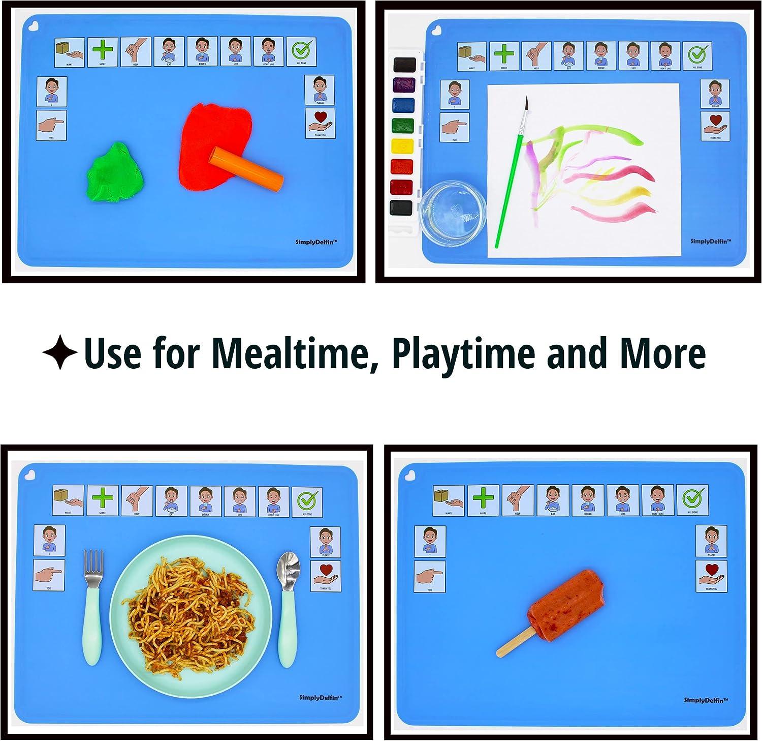 Silicone Placemat with Communication Board for Nonverbal Kids | BPA ...