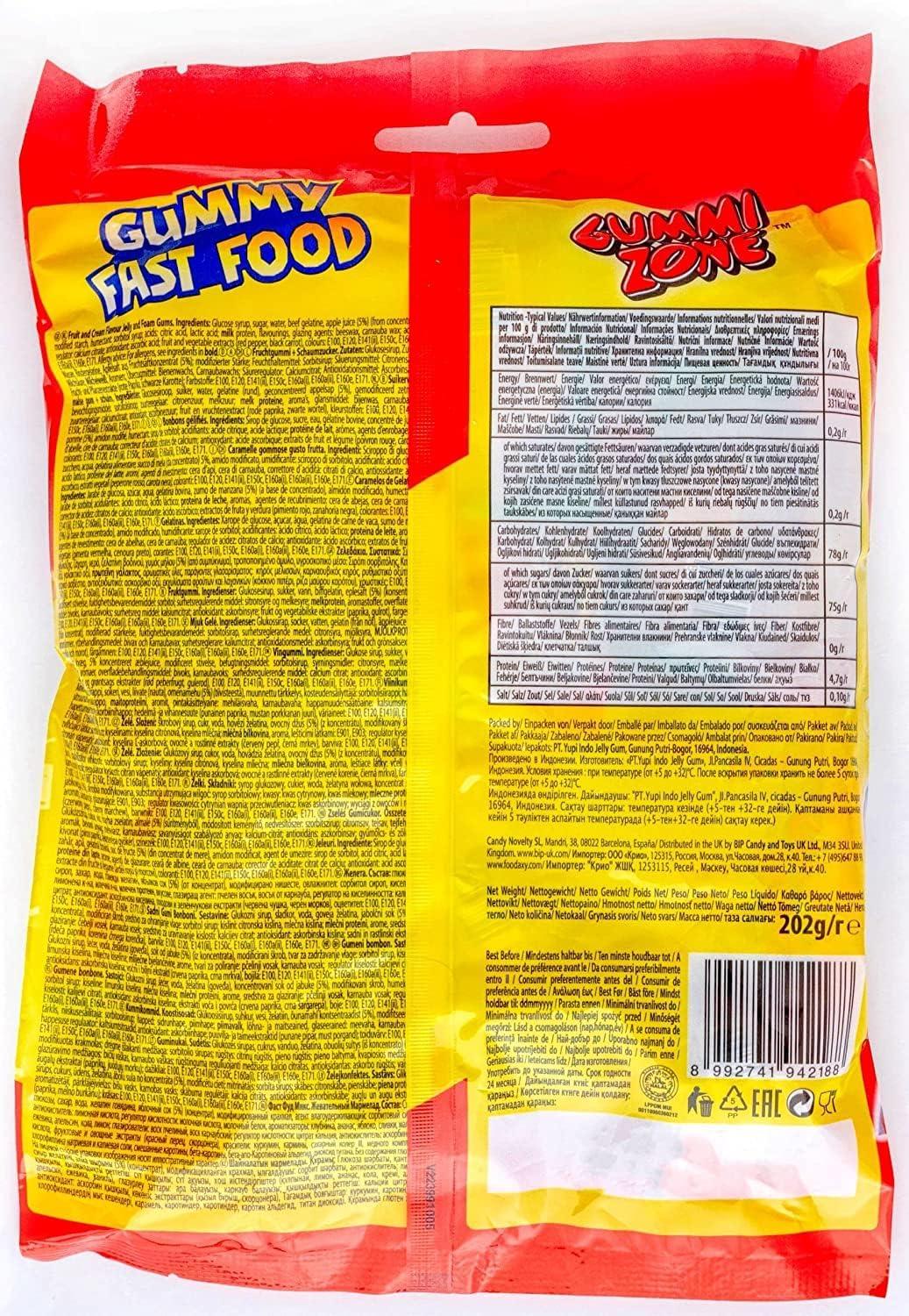 Gummi Zone Fast Food Party Mix - Sweet Extravaganza 172g of Pure ...