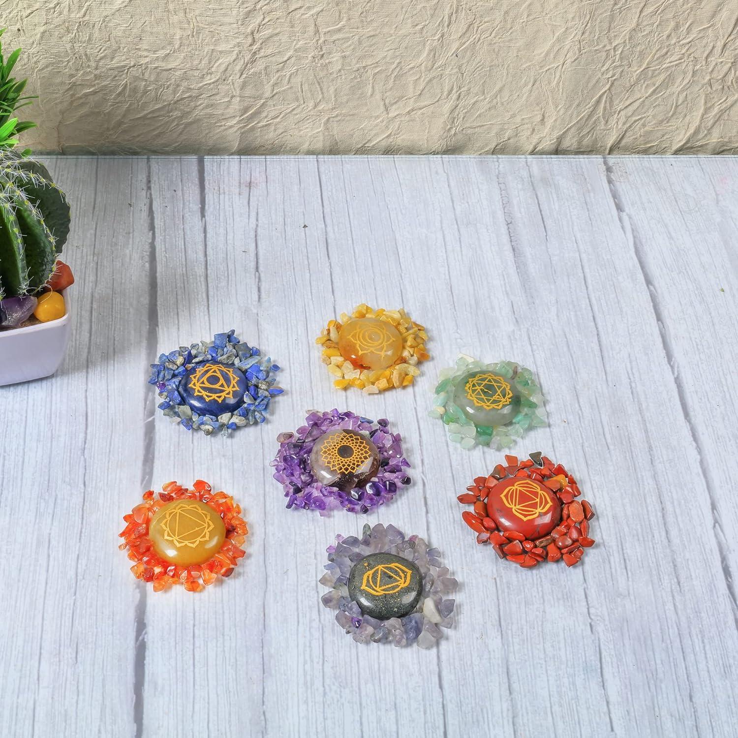 Chakra Crystals Set - Healing Stones for Beginners - Engraved Chakra ...