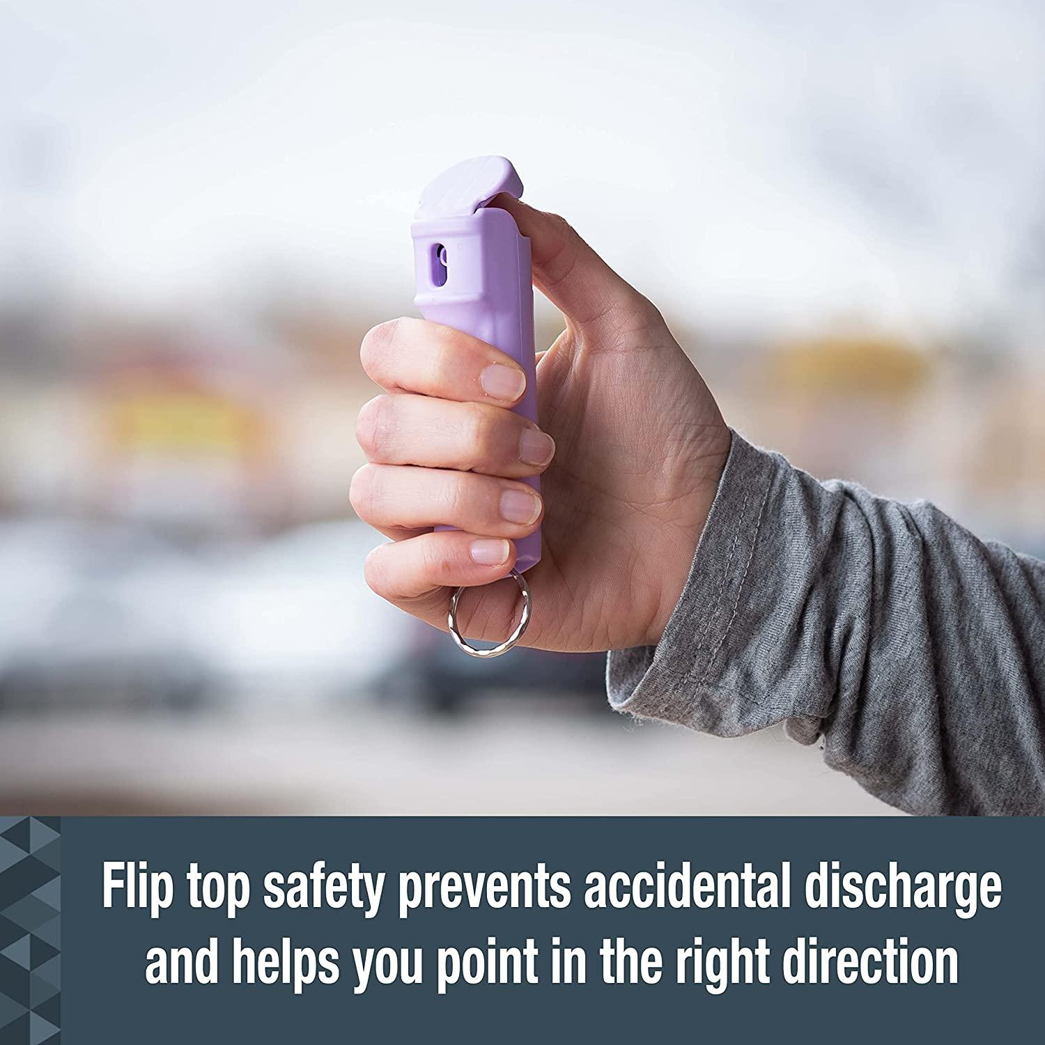 SABRE Pepper Spray with Flip Top, Maximum Police Strength OC Spray, Key ...