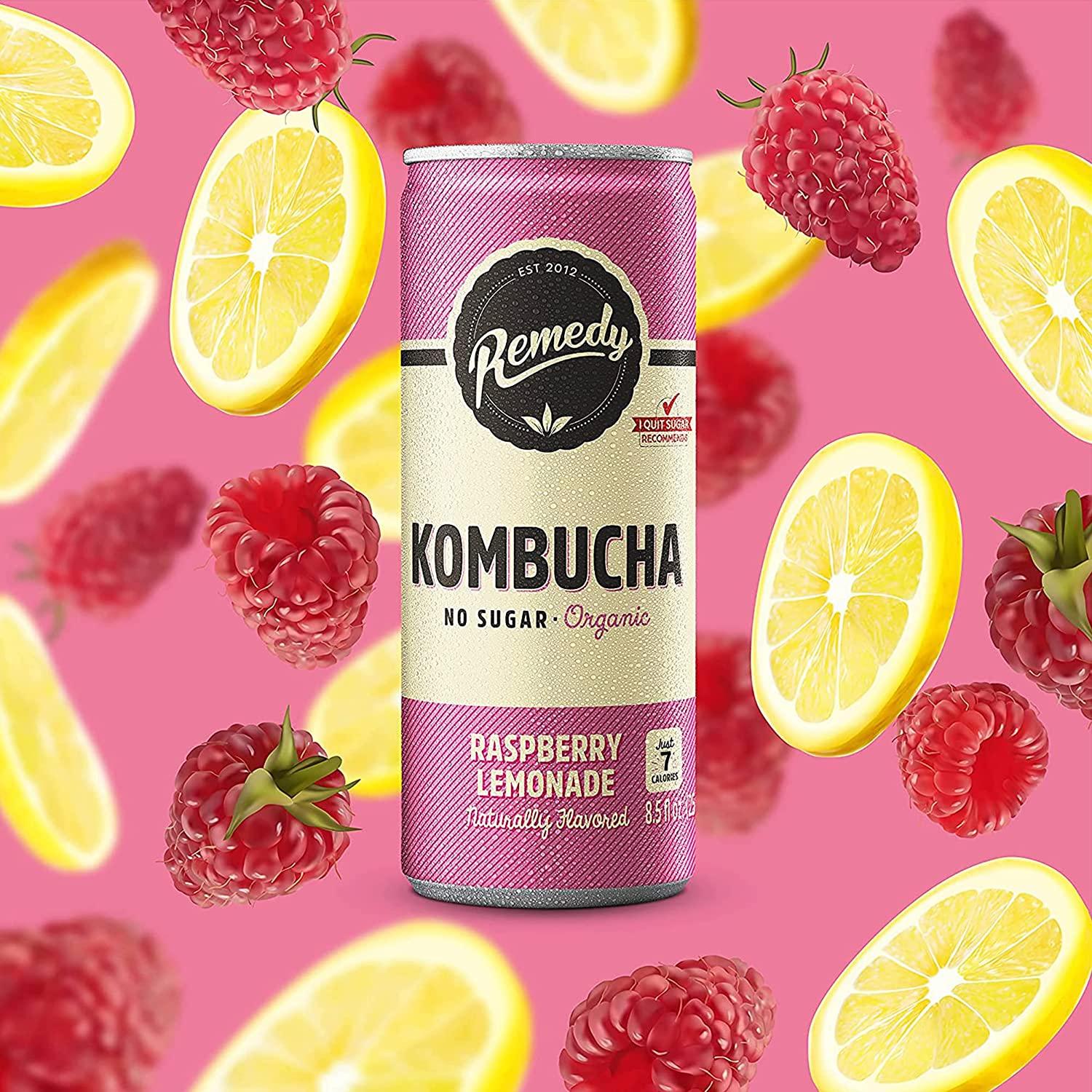 Remedy Kombucha Tea Organic Drink - Sugar Free Keto Vegan - Raspberry ...