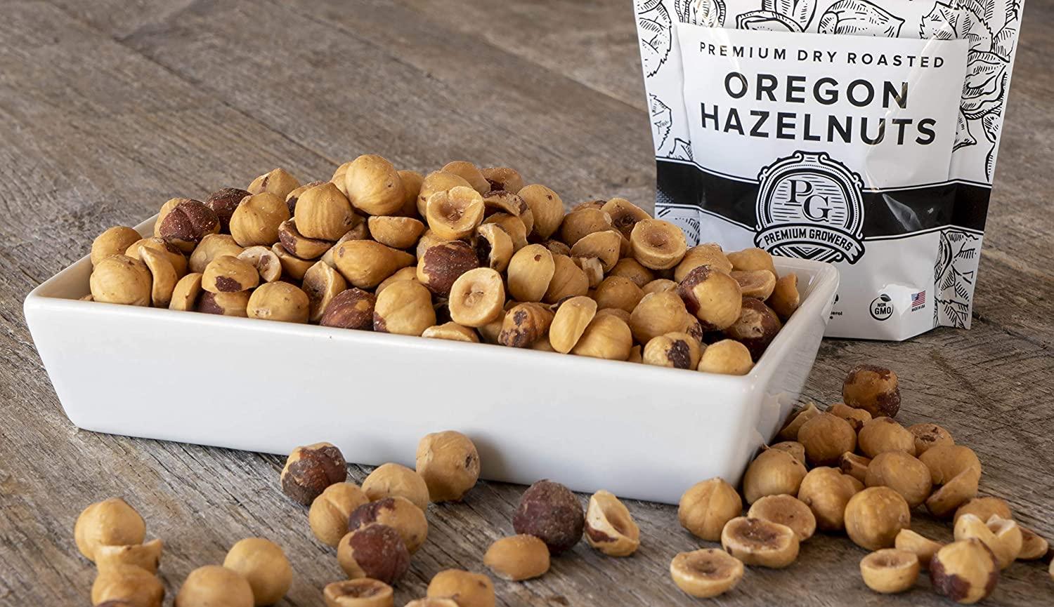 Oregon Natural Hazelnuts - Premium Dry Roasted, Sweet & Savory - 1 LB ...