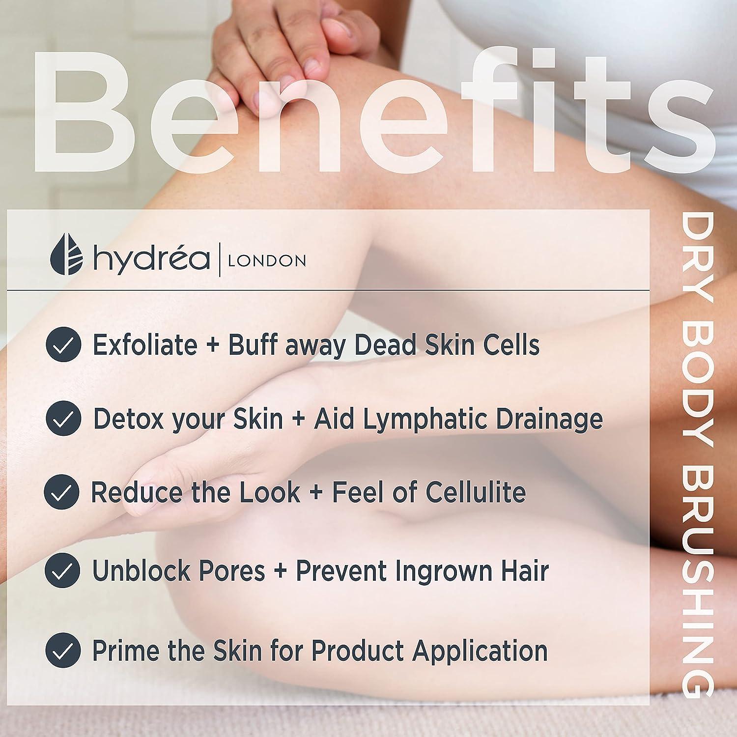 Hydrea London Long Handled Dry Skin Body Brush with Natural Bristles ...