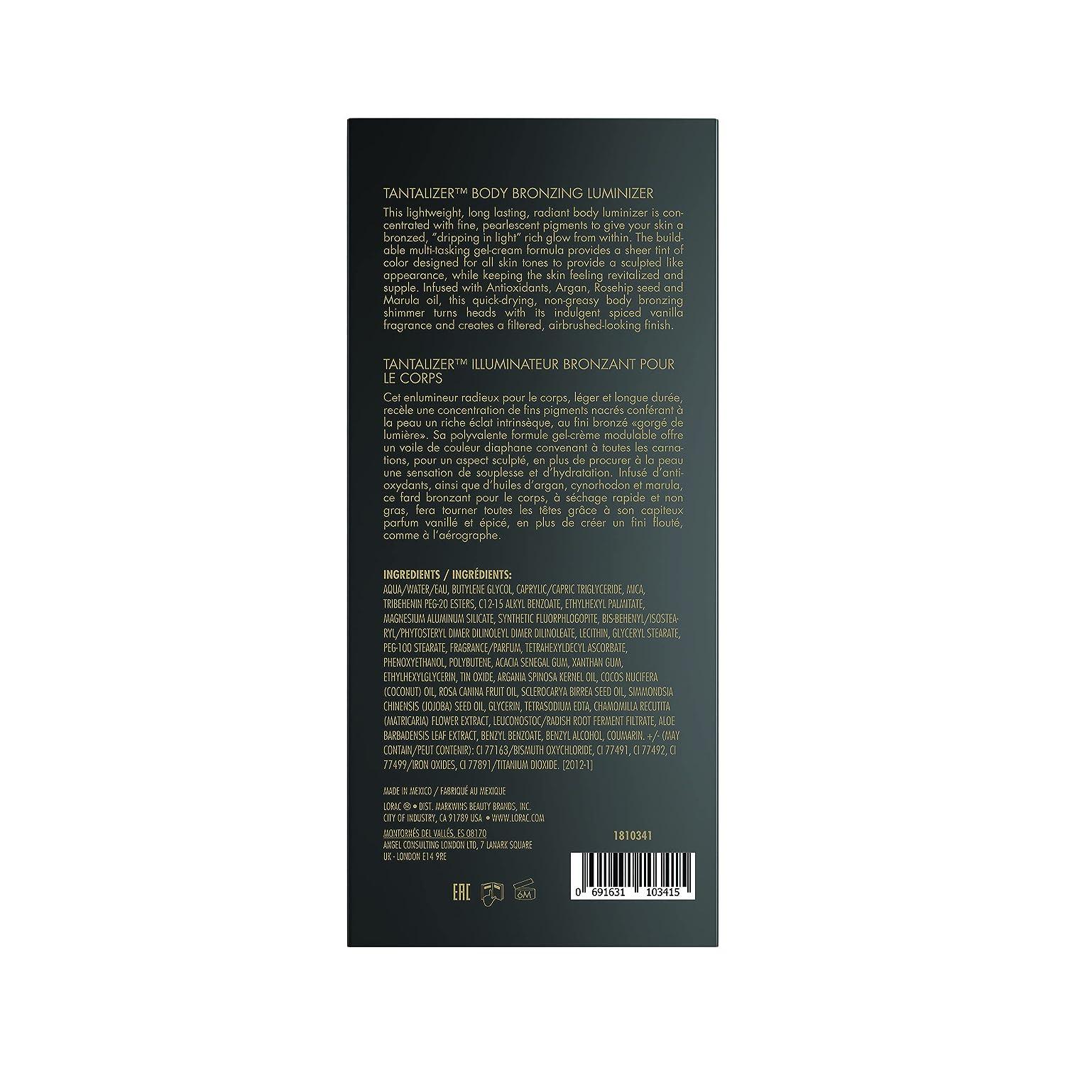 LORAC Tantalizer Body Bronzing Luminizer - Champagne Bronze Full Body ...