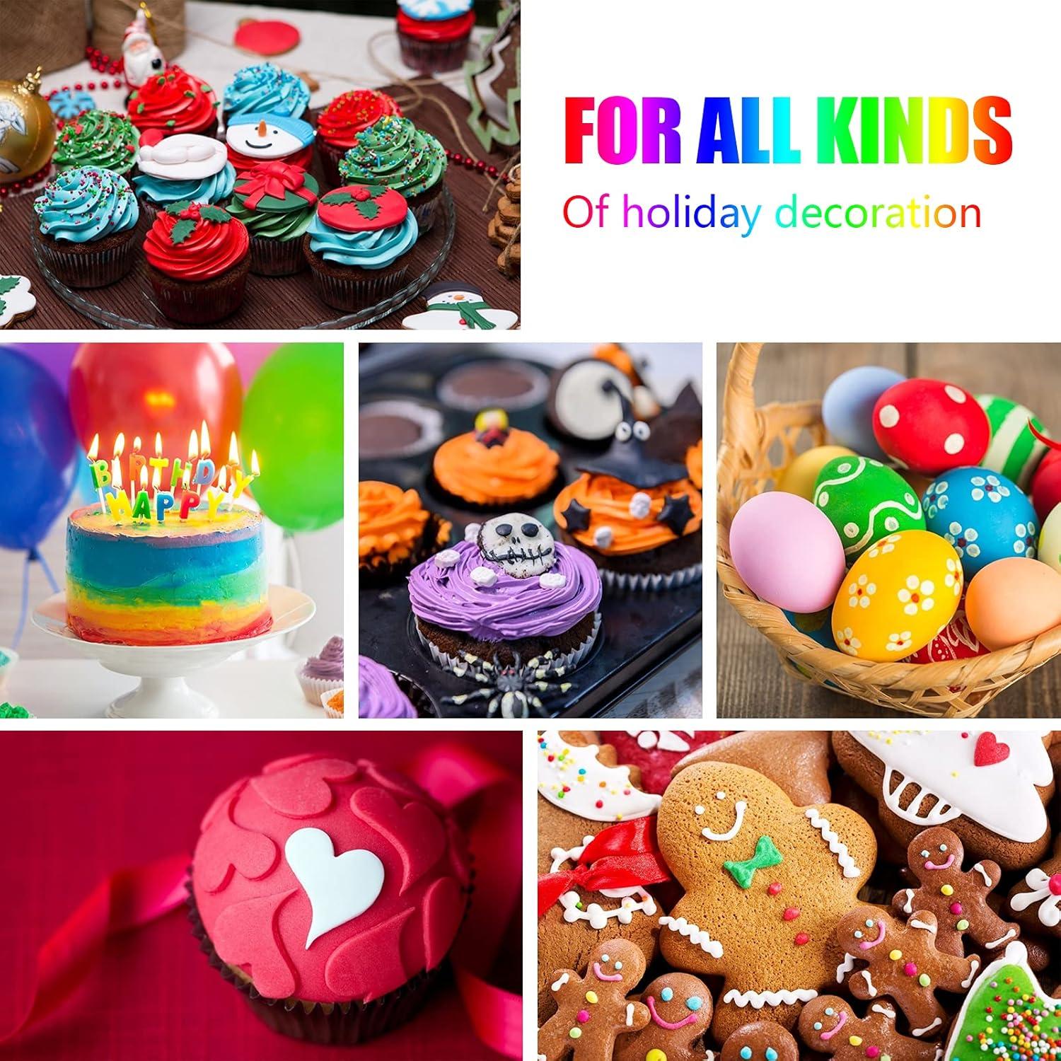 12-Color Liquid Food Coloring Set | Highly Concentrated for Baking Cake ...