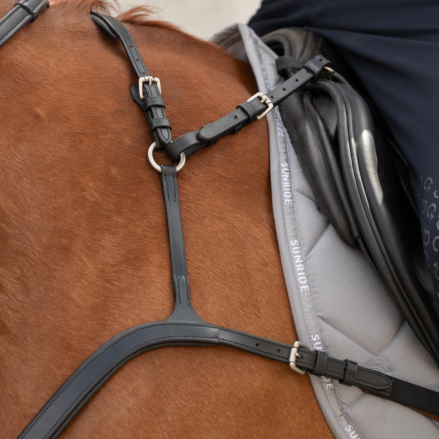 Premium Sunride Front Stuff Ascot - Real Leather Martingal for Horses ...
