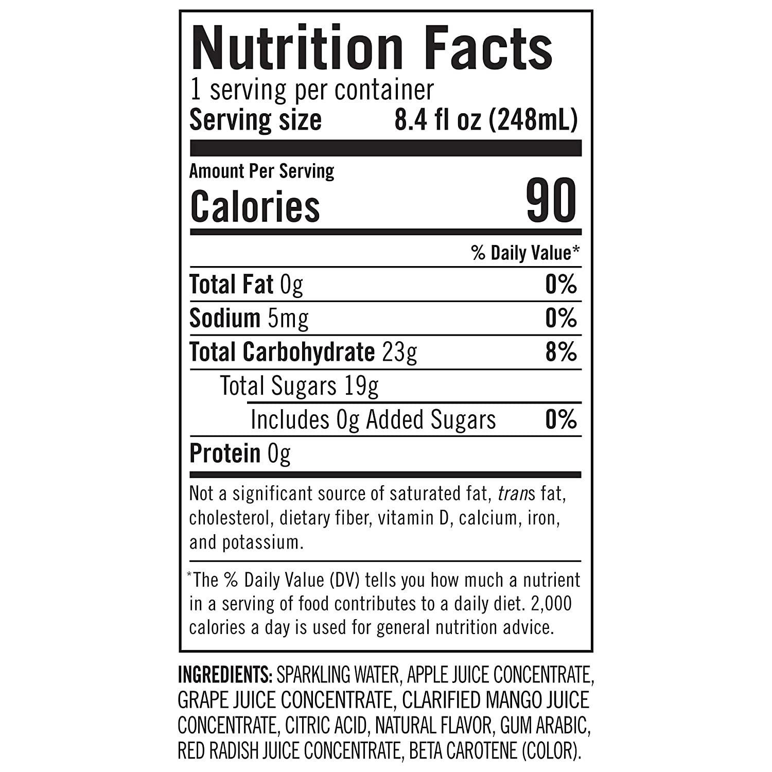 Izze Sparkling Mango Juice Beverage 8.4 Fl Oz 24 Pack - Refreshing and ...