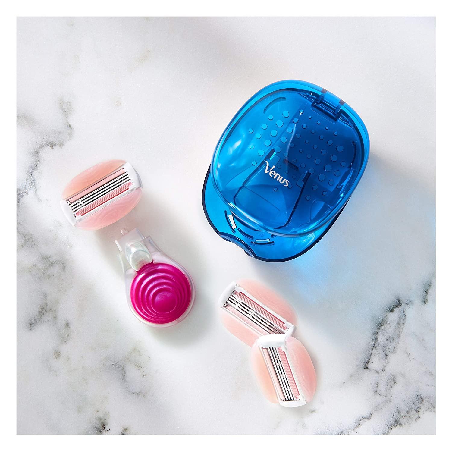 Gillette Venus Mini ComfortGlide White Tea Razors for Women - 1 Handle, 3 Blade Refills, Travel ...