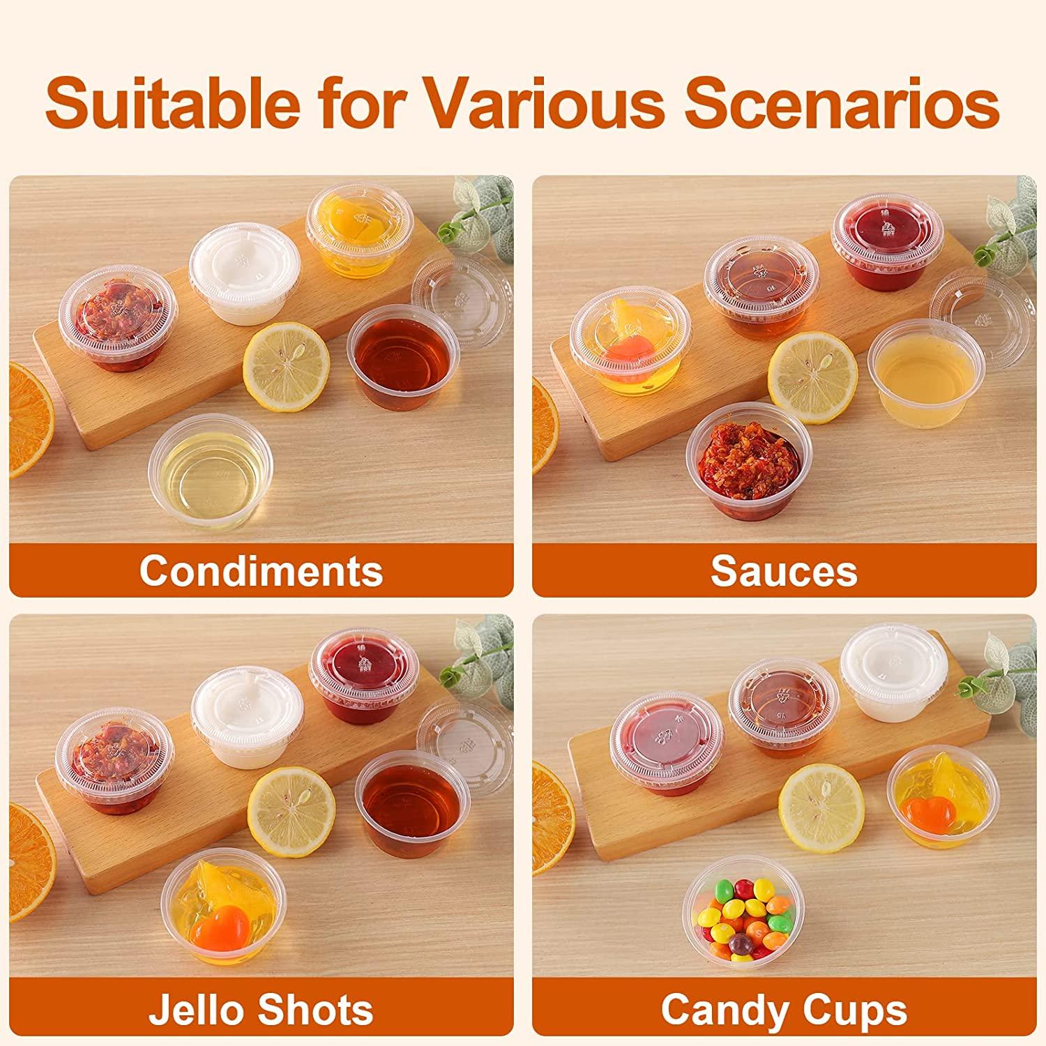 TashiBox 200 Pack of 2-Ounce Disposable Plastic Jello Shot Cups with ...