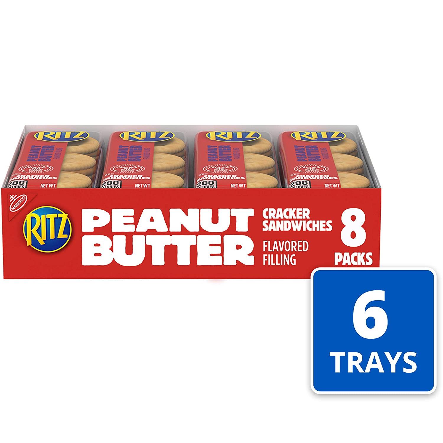 RITZ Peanut Butter Sandwich Crackers - 48 Snack Packs (6 Boxes ...