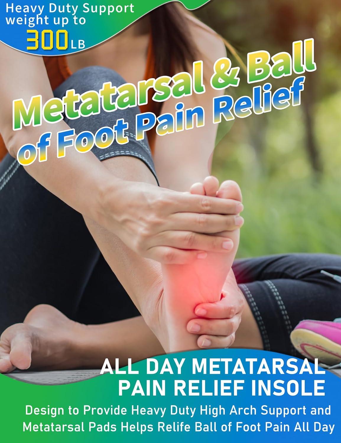 Trustfeet Heavy Duty Metatarsal Pain Relief Insoles | Plantar Fasciitis ...