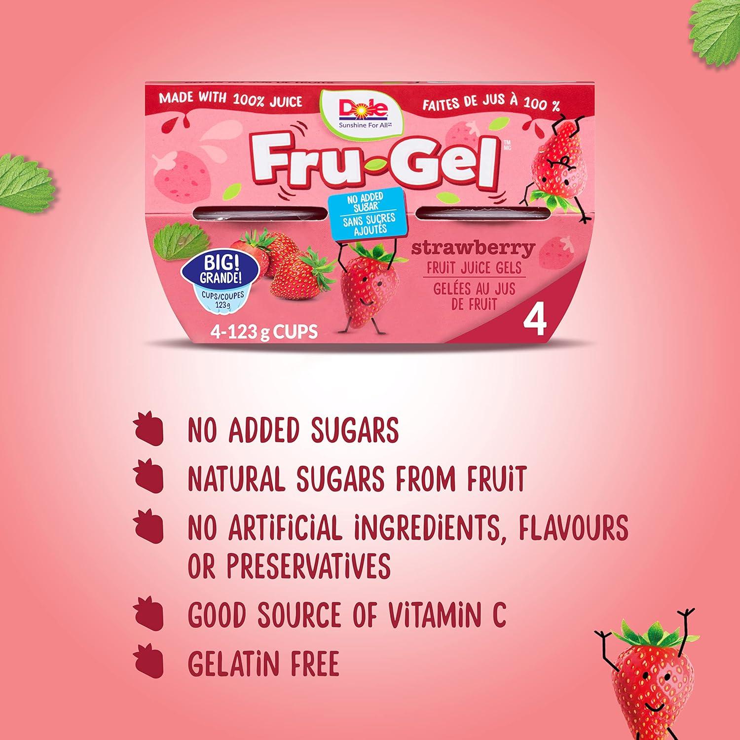 Dole Fru-Gel Strawberry Fruit Juice Gels Fun and Healthy School Snack your kids will love! Made ...