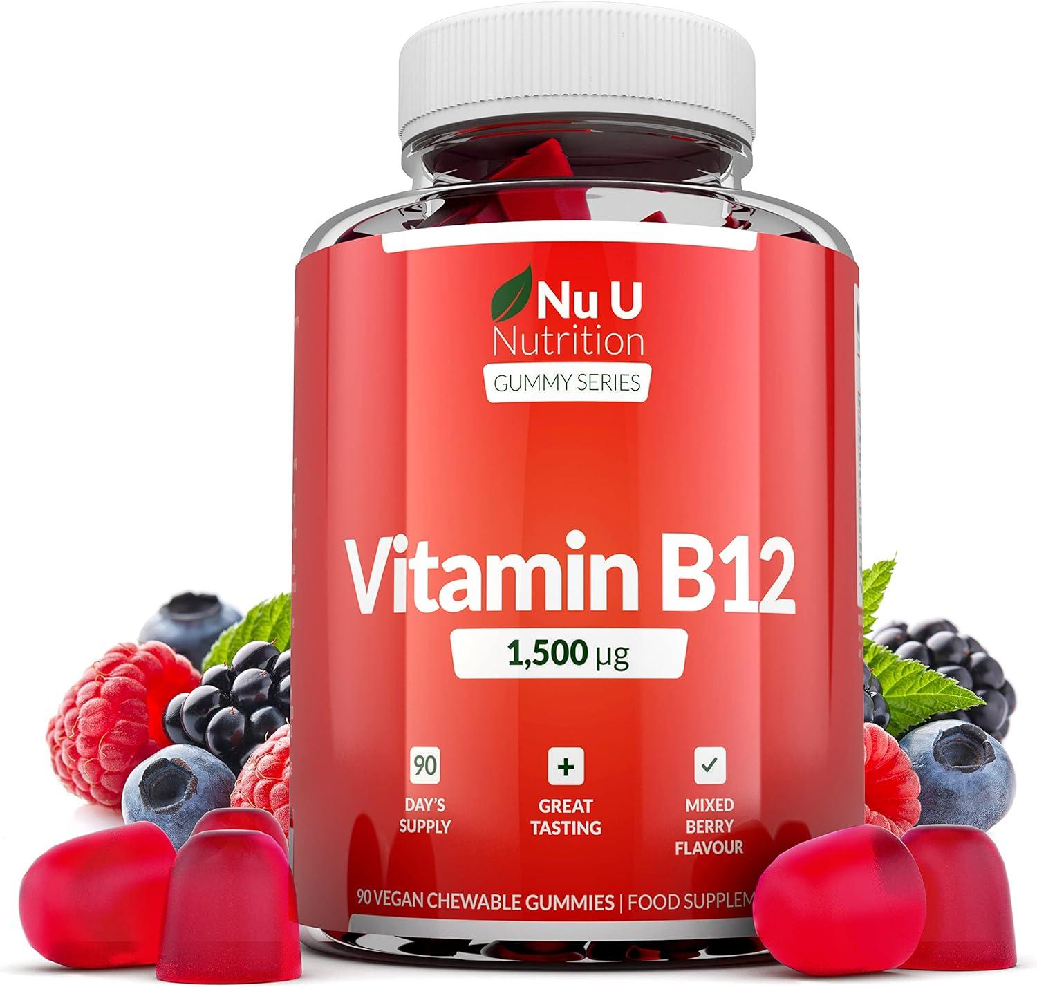 High Strength Vitamin B12 Gummies 1500mcg - 90 Vegan Berry Flavoured ...