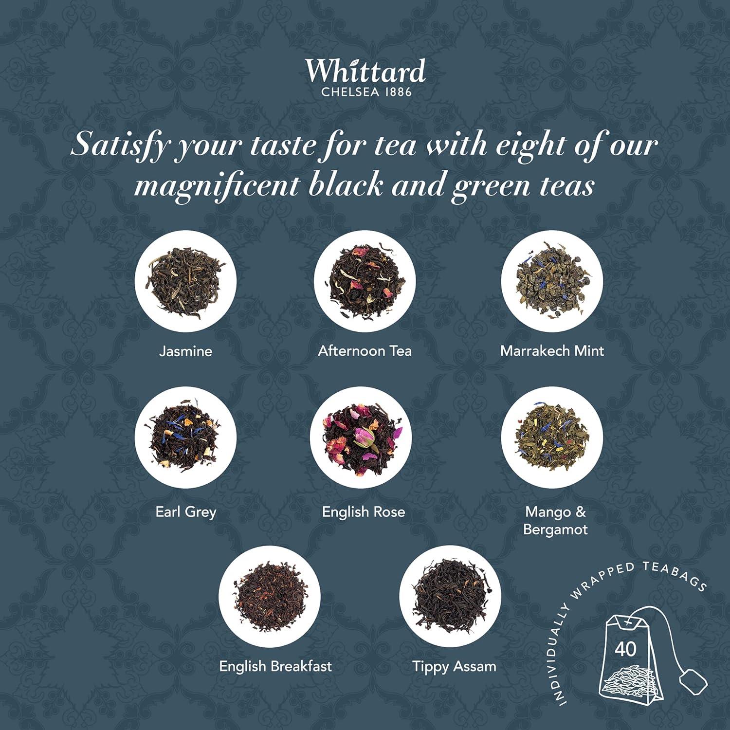 Whittard of Chelsea Tea Discoveries Gift Set - 8 Flavours x 5 Teabags ...