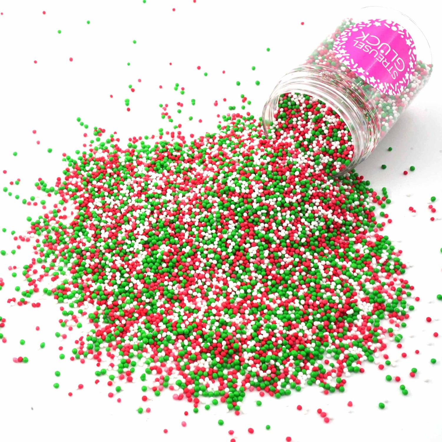 Strandel Christmas Sprinkles - Pure Santa 90g | White Pink Red & Green ...