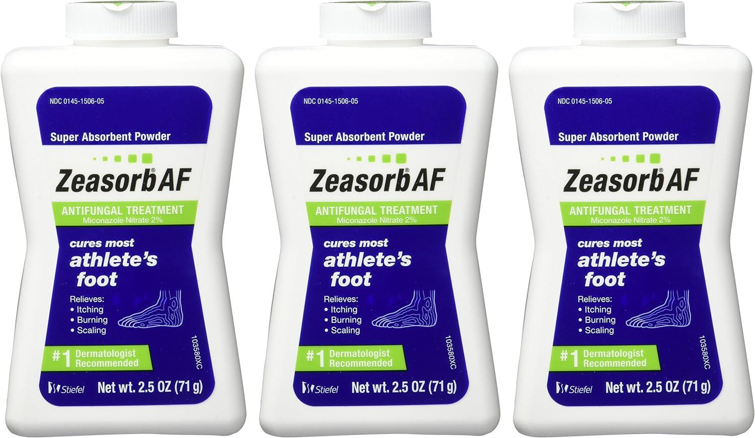 Zeasorb Antifungal Powder Treatment For Athletes Foot - 2.5 Oz (3 Pack)