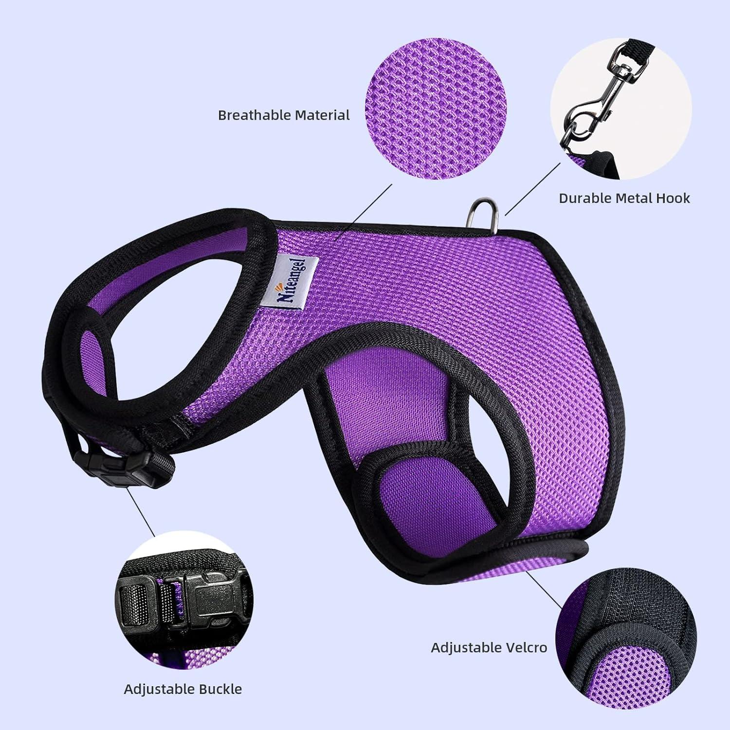Niteangel Adjustable Soft Harness with Elastic Leash for Small Rabbits ...