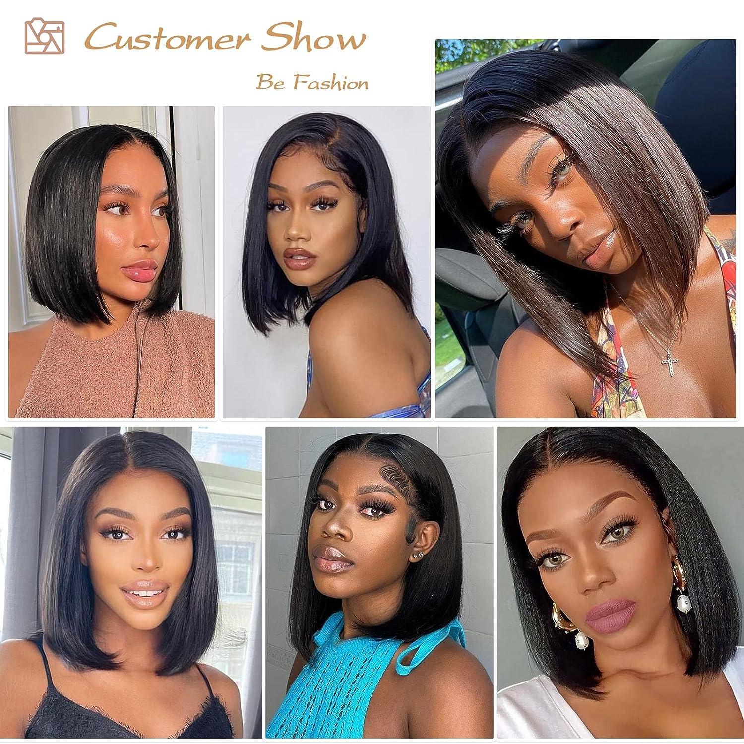 12 inch Bob Wig Human Hair | 13x4 Lace Front | Pre Plucked Glueless ...