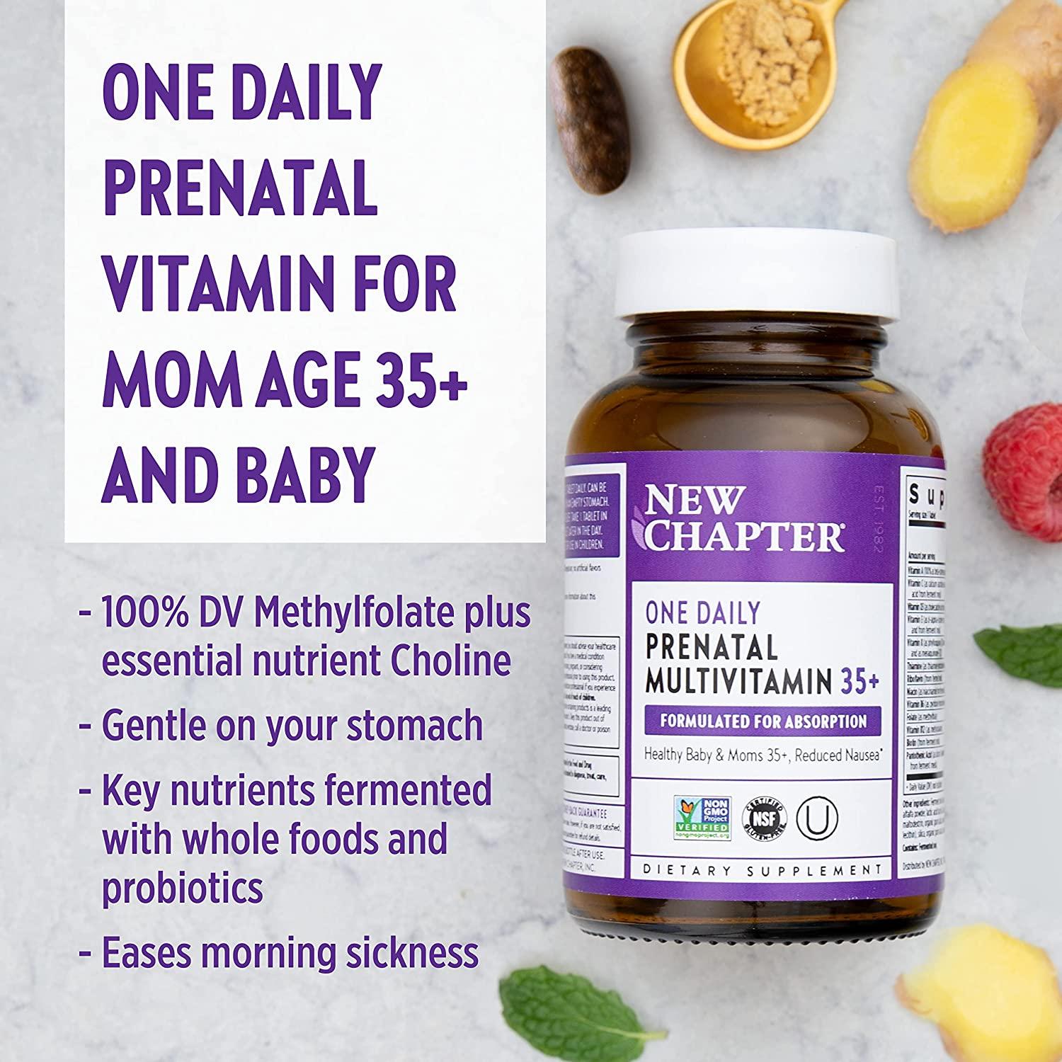 New Chapter Prenatal Vitamins 35+ | One Daily Multivitamin with ...