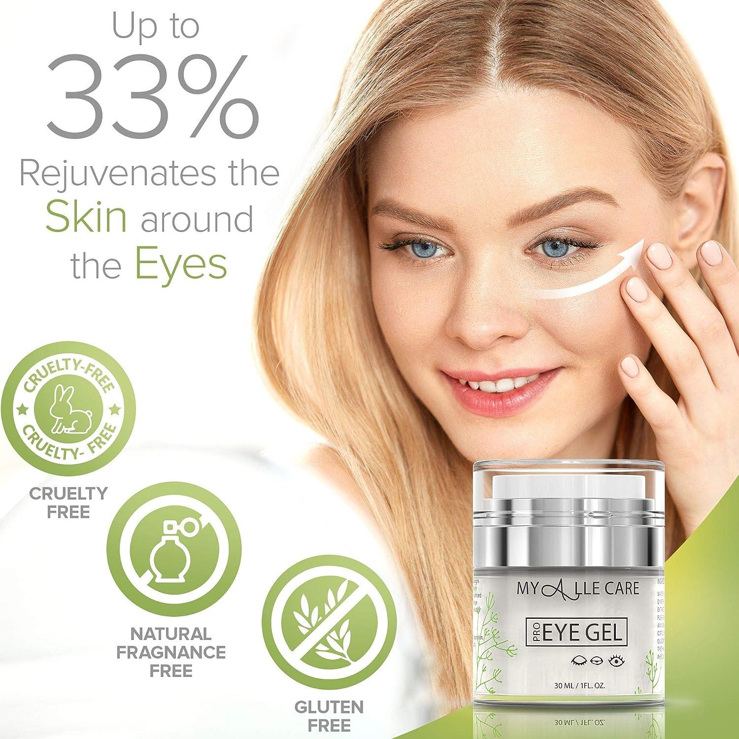 Hydrating Eye Gel with Hyaluronic Acid, Collagen & Vitamin E - Reduce ...
