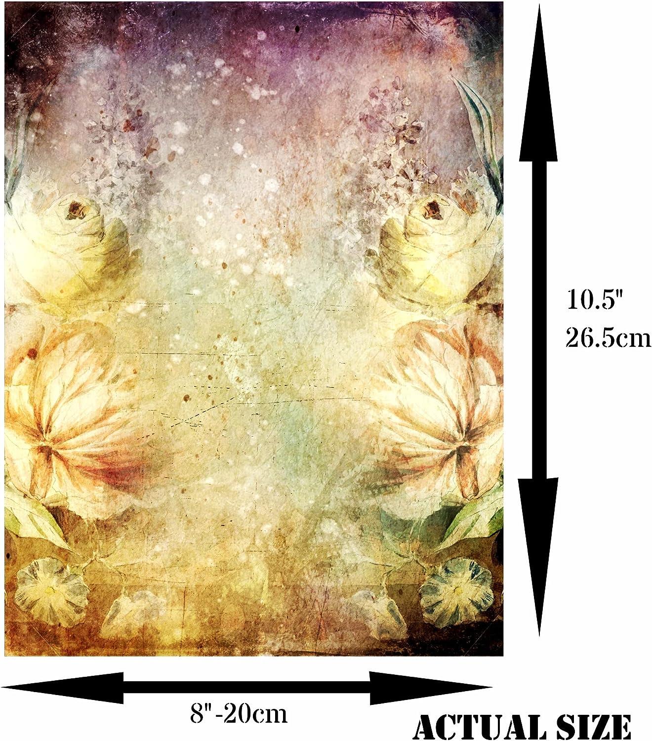 Vintage Mulberry Rice Paper 8x10.5 inch - 6 Pack Printed Decoupage ...