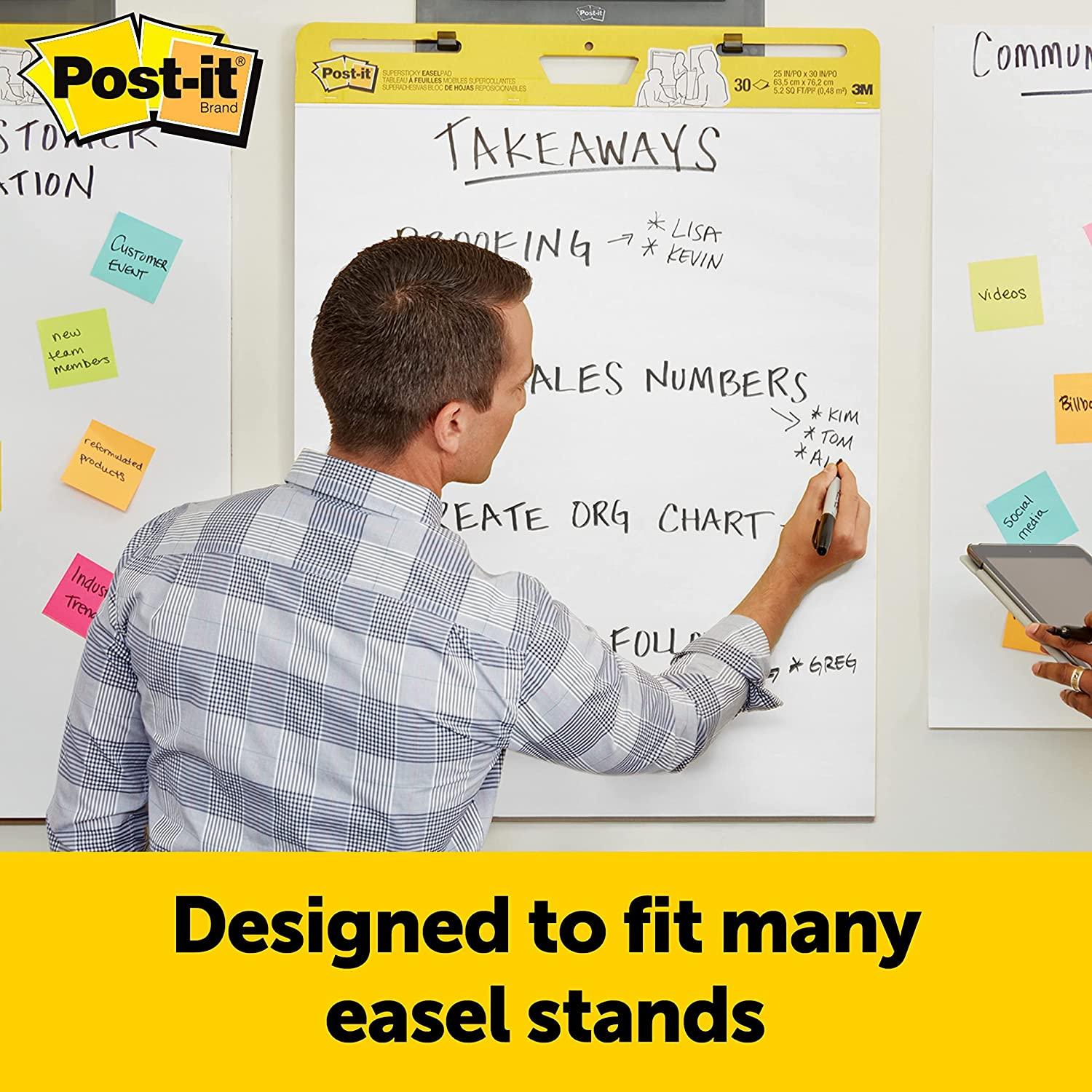 Post-it Super Sticky Easel Pad 25 x 30 Inches 30 Sheets/Pad 1 Pad ...