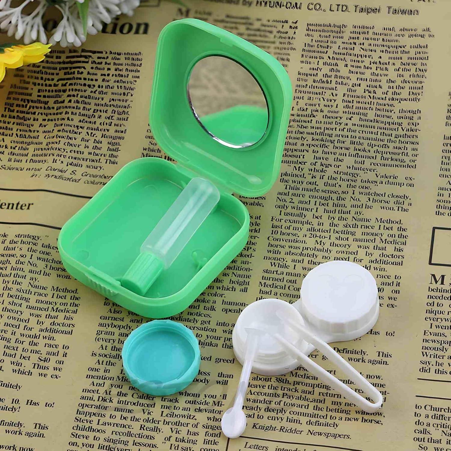 Premium Contact Lens Box Set - White Travel Case & Storage for Safe ...