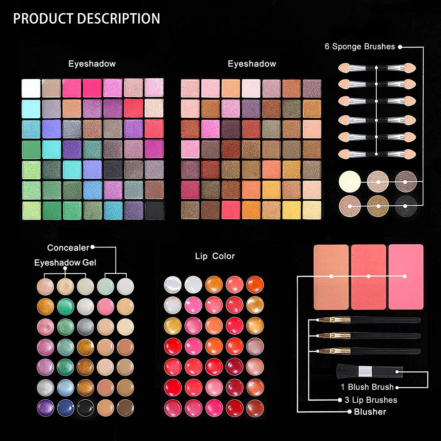 Complete 177 Color Makeup Palette + 20 Brushes Set for Women - Perfect ...