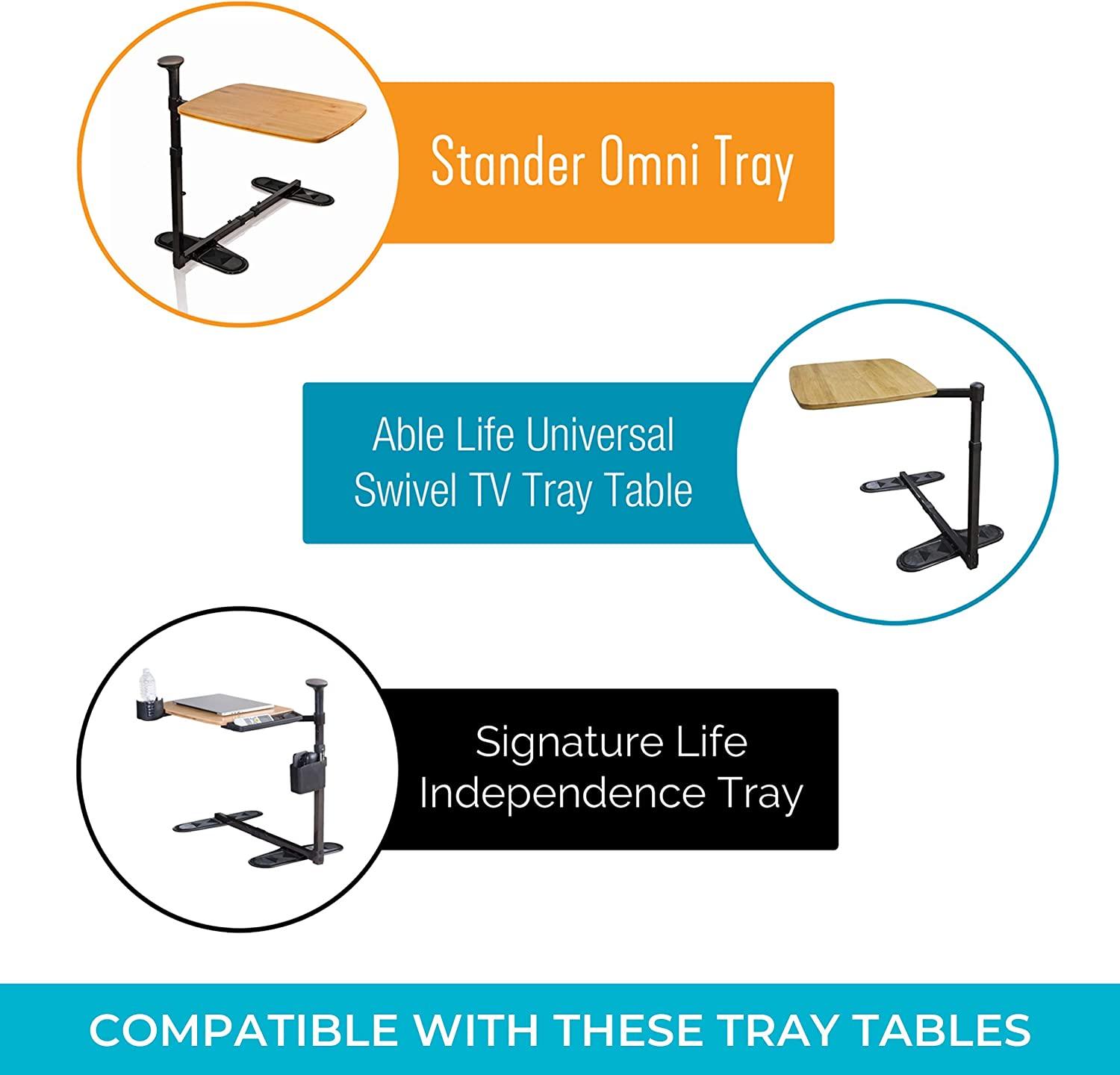 Stander Tray Table Accessory Bundle - Cup Holder, Utensil Compartment ...