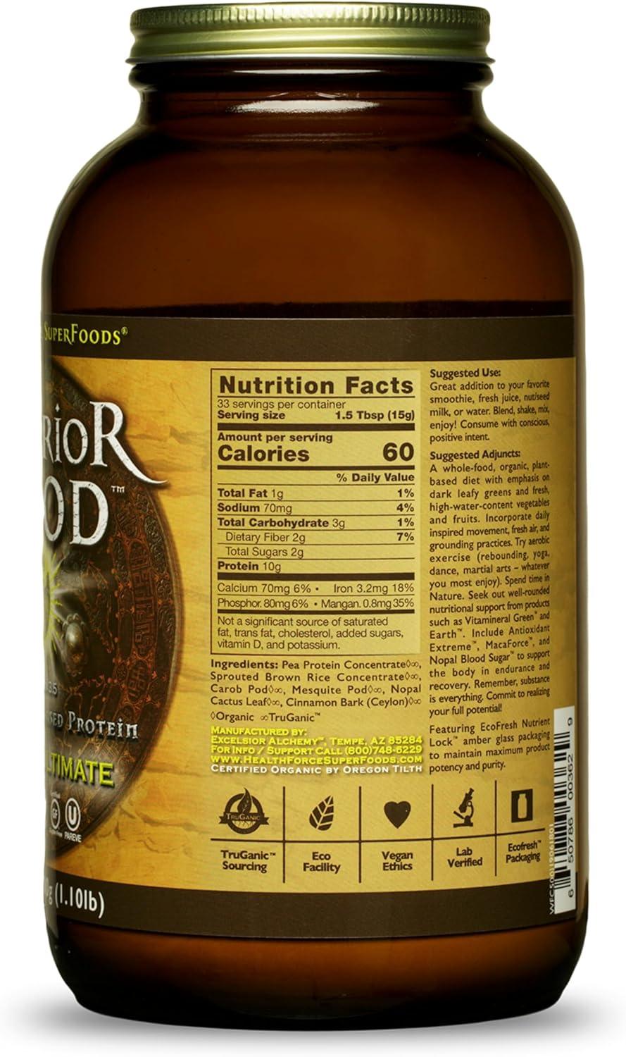 HealthForce SuperFoods Warrior Food Protein Powder - Carob Flavor ...