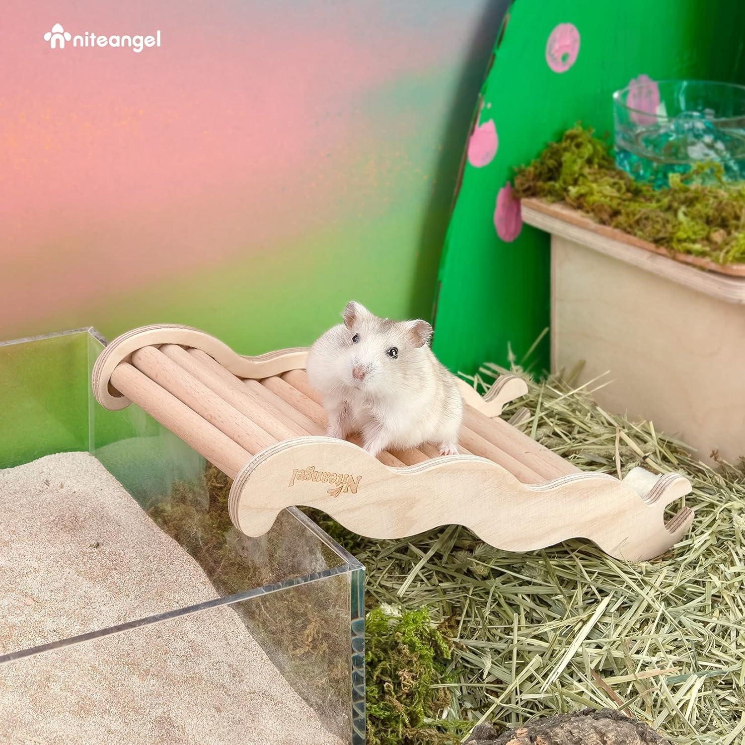 Niteangel Hamster Climbing Toy Wooden Ladder Bridge for Hamsters ...