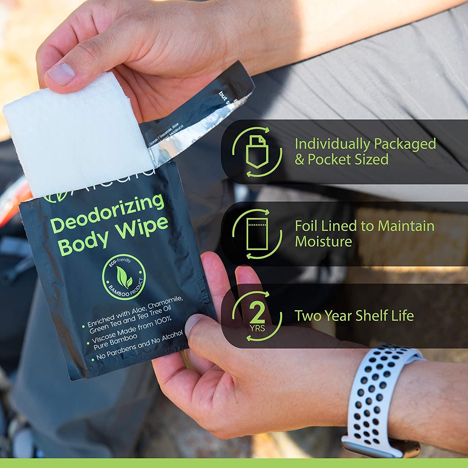 Alcala Deodorizing Body Wipes with Tea Tree - 100% Pure Bamboo ...