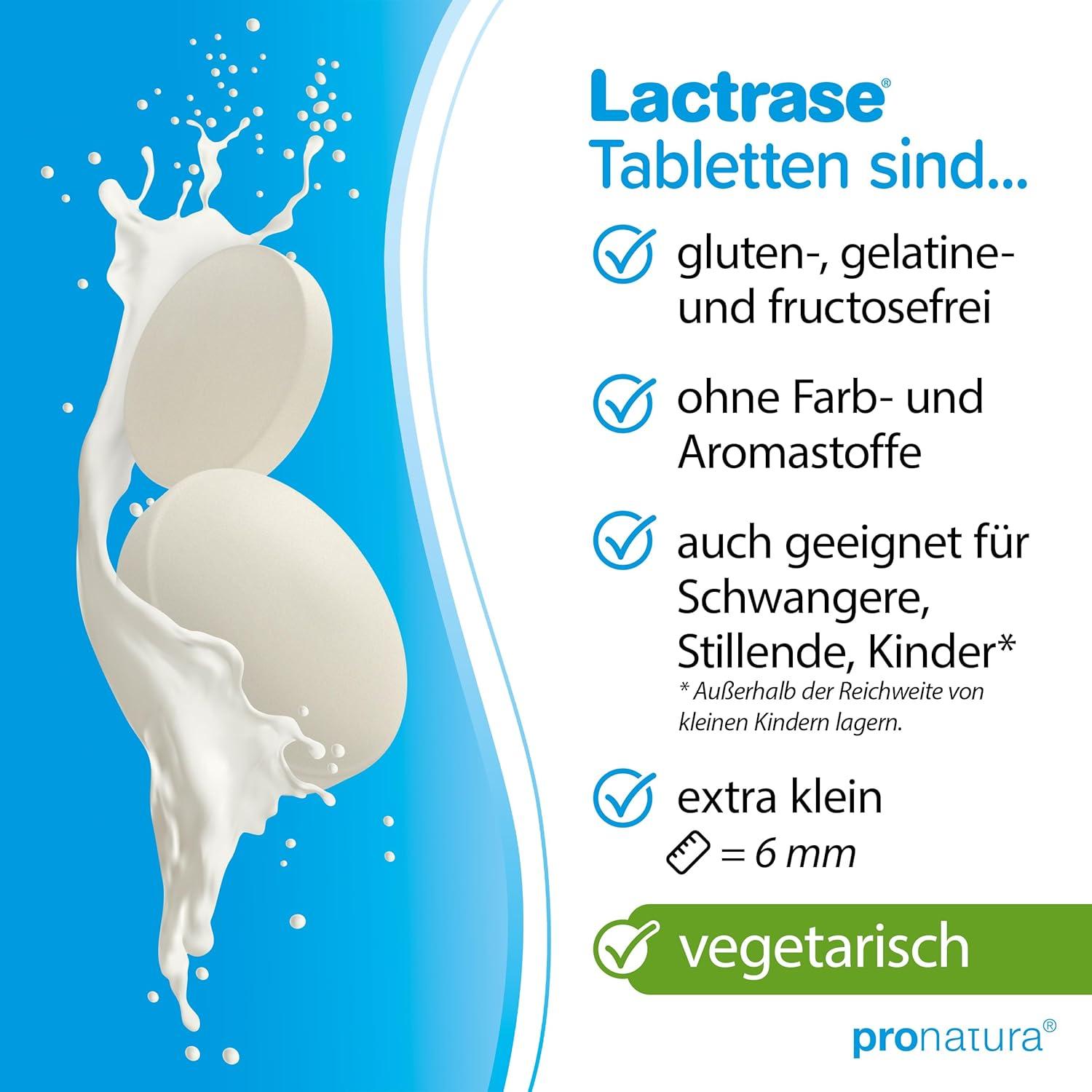 Pro Natura Lactrase 3300-100 Lactase Tablets for Lactose Intolerance ...