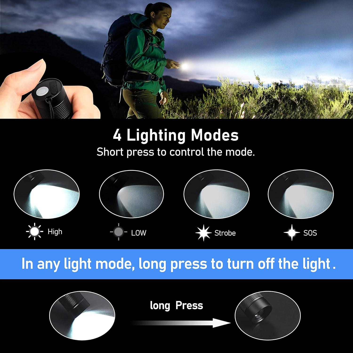 Blukar Rechargeable Tactical Flashlight - Super Bright LED Flashlight ...