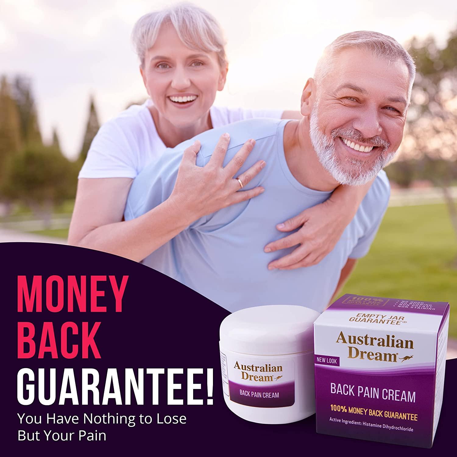 Australian Dream Back Pain Cream - 4 oz Jar for Neck, Body, Muscle ...