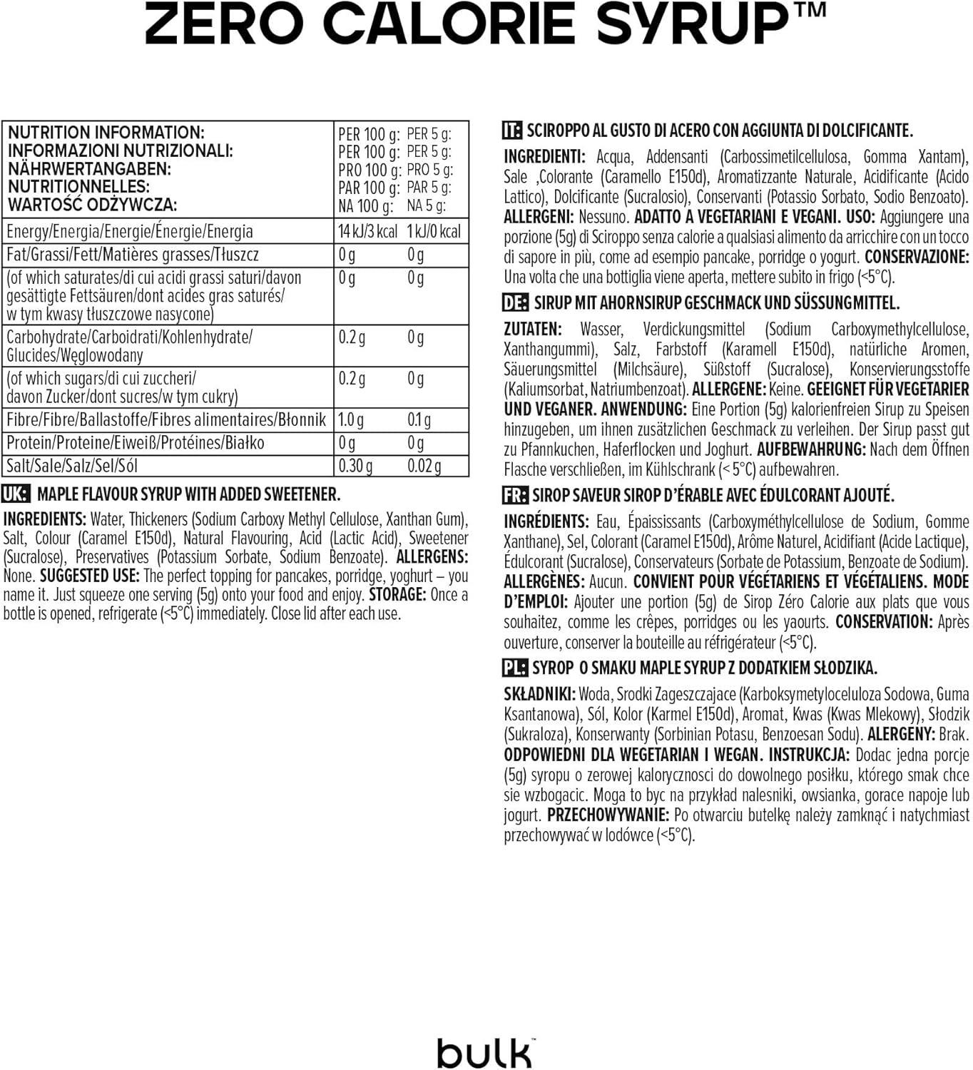 400ml Zero Calorie Sugar Free Maple Syrup - Bulk Buy for Healthy Living ...