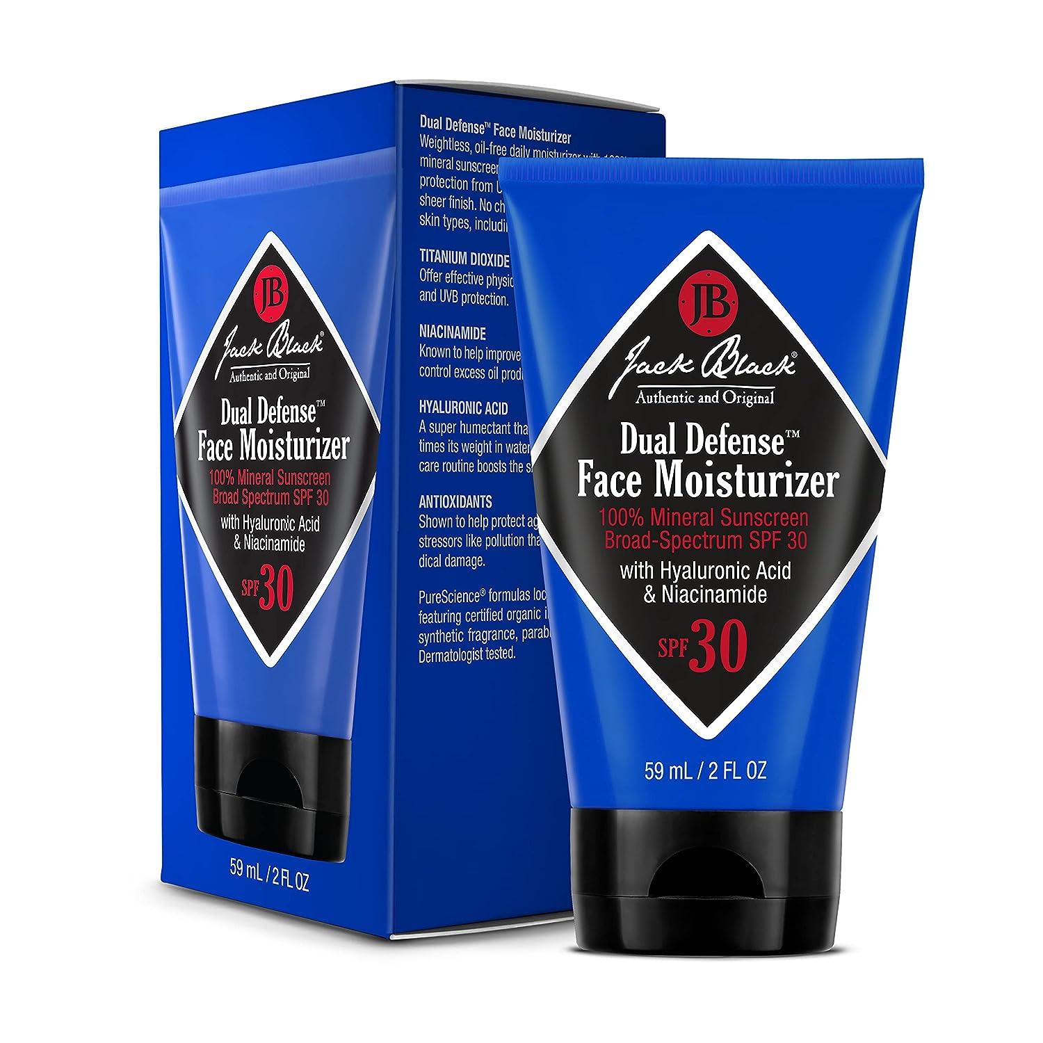 Jack Black Dual Defense Face Moisturizer SPF 30 - Mineral Sunscreen ...