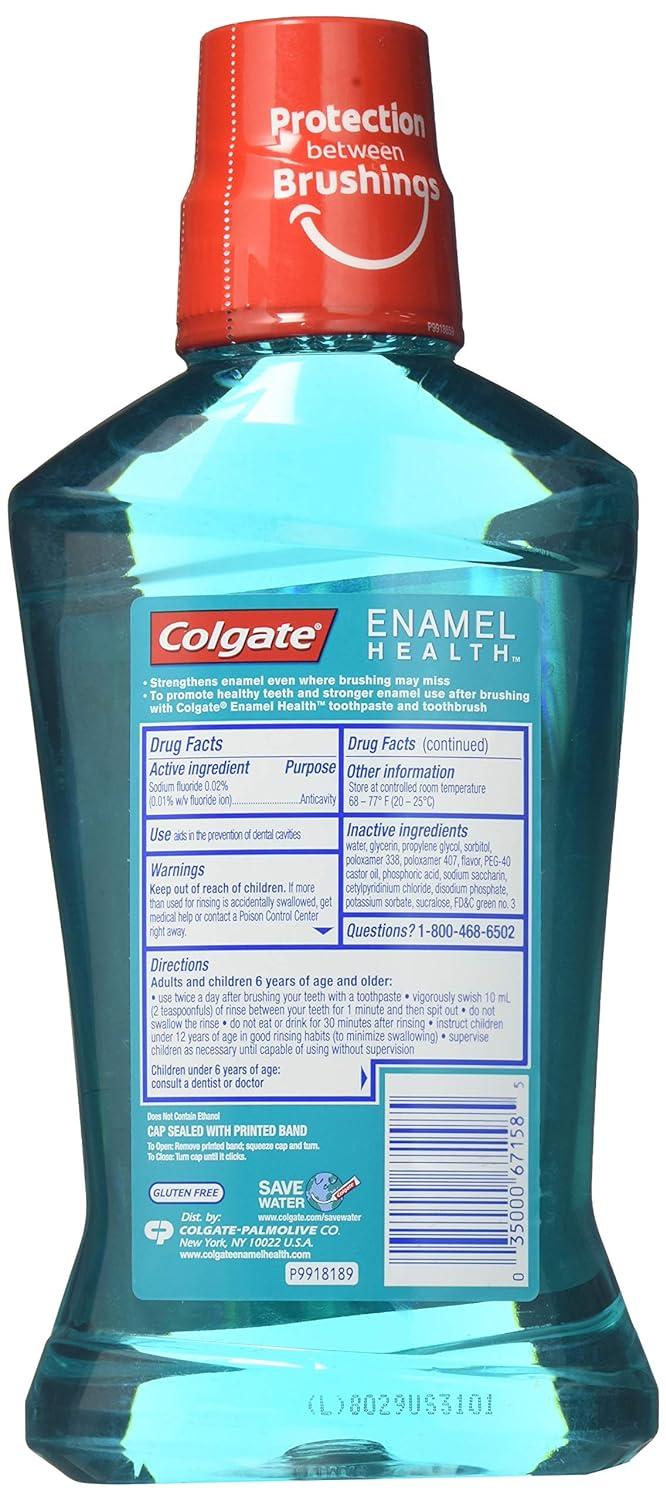 Colgate Enamel Health Mouthwash Sparkling Fresh Mint 16.9 oz (Pack of 3 ...