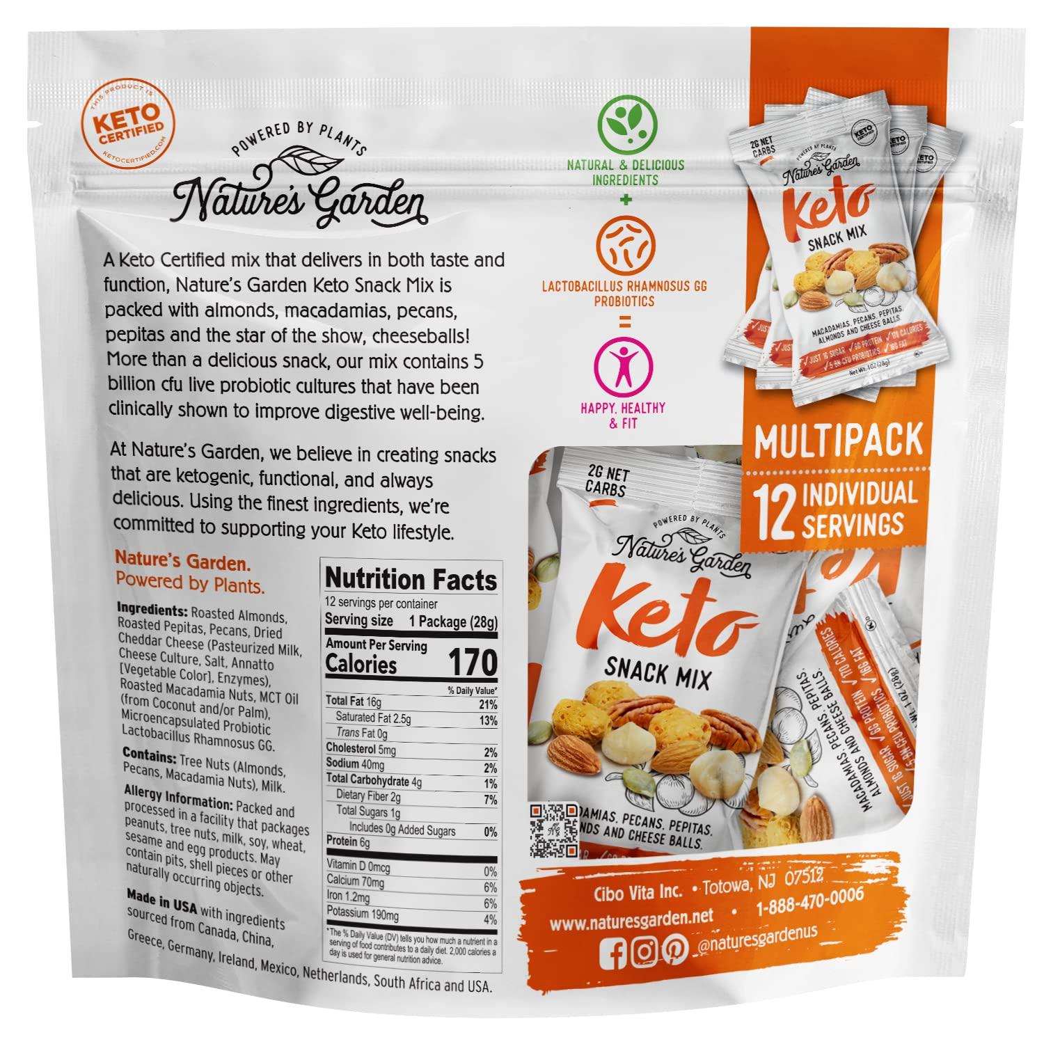 Natures Garden Keto Snack Mix - Probiotic Cheese Balls & Heart Healthy ...