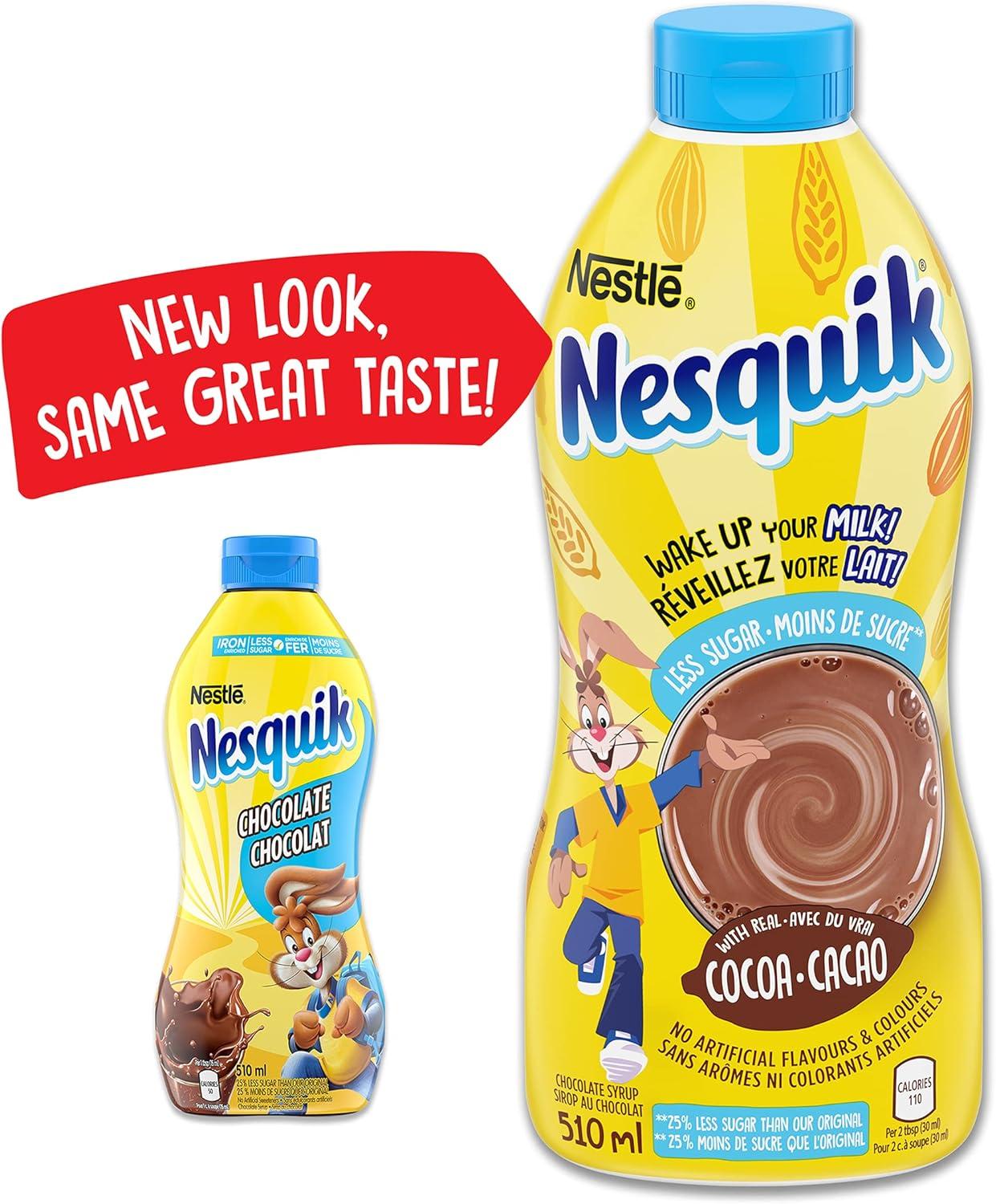 NESTL NESQUIK Less Sugar Chocolate Syrup 510mL - PACKAGING MAY VARY ...