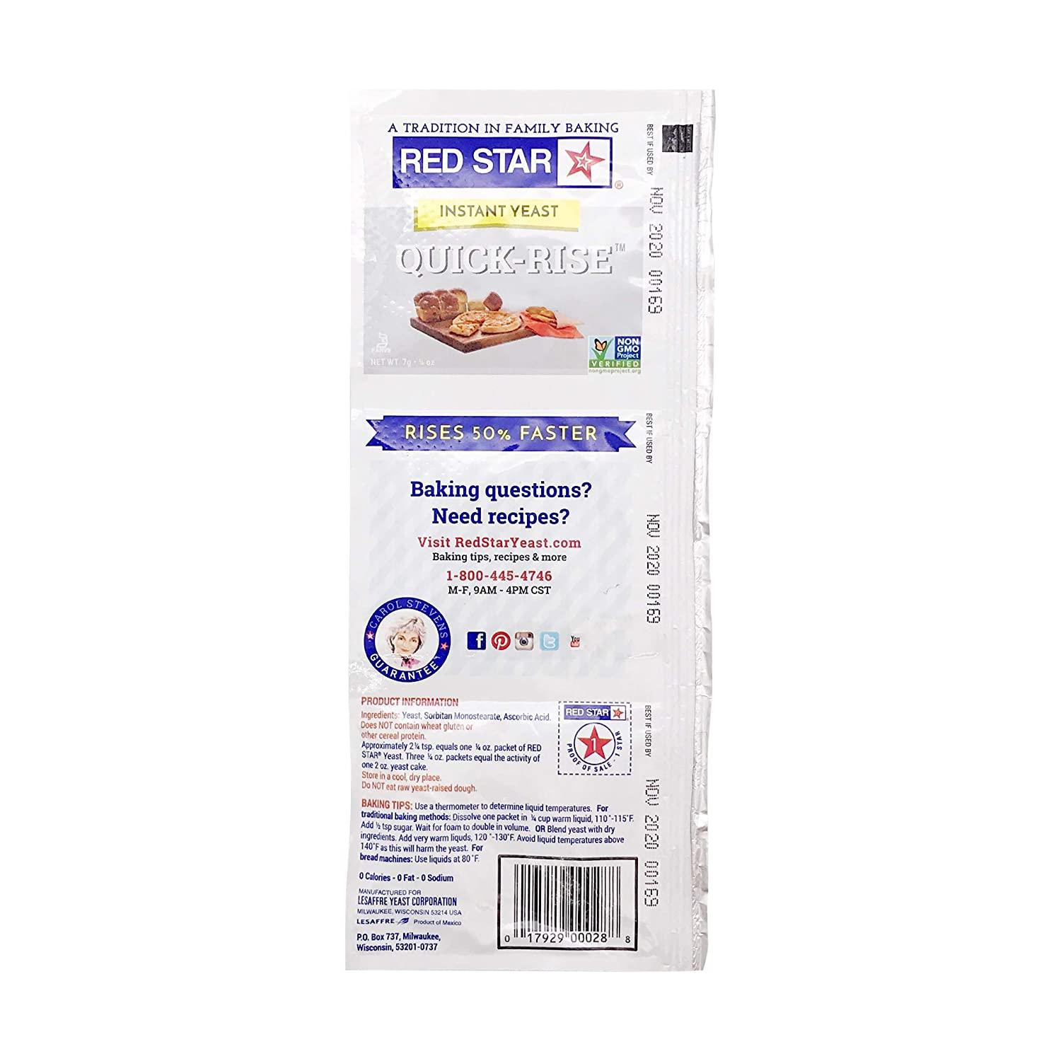 Red Star Instant Quick Rise Dry Yeast 3 ct - Fast-Acting Baking Yeast ...