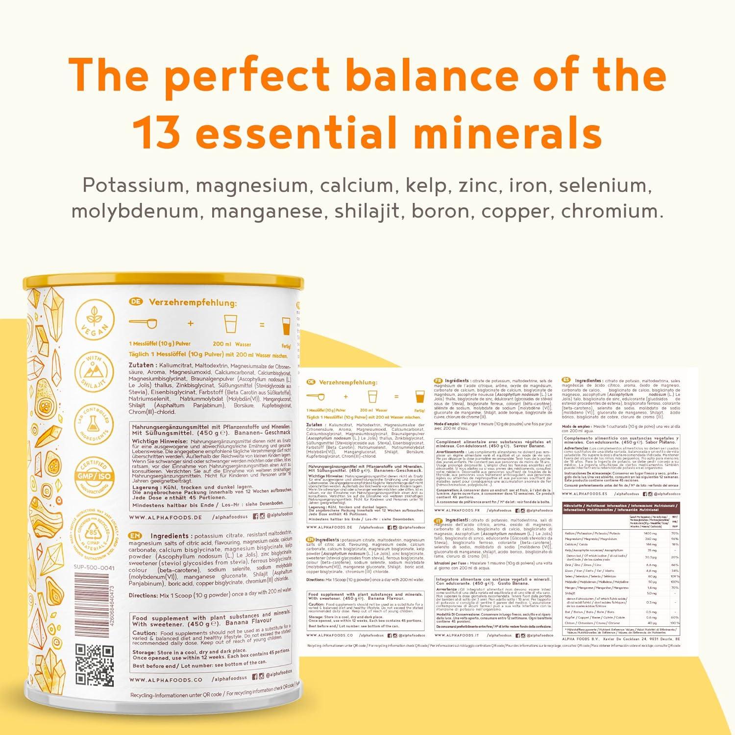 Banana Flavour Calcium Magnesium Zinc Powder 450g - 45 Servings ...
