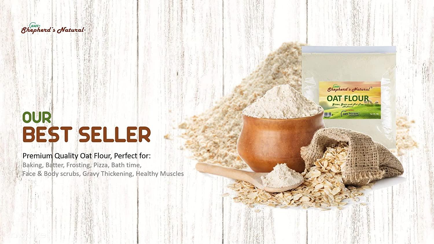 Organic Oat Flour 2lb (32 oz) - Shepherd's Natural: Gluten-Free, Non ...