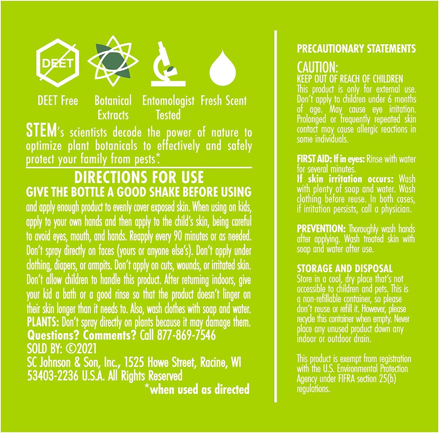 DEET-Free Mosquito Repellent Spray | Botanical Extracts | 4 fl. oz ...