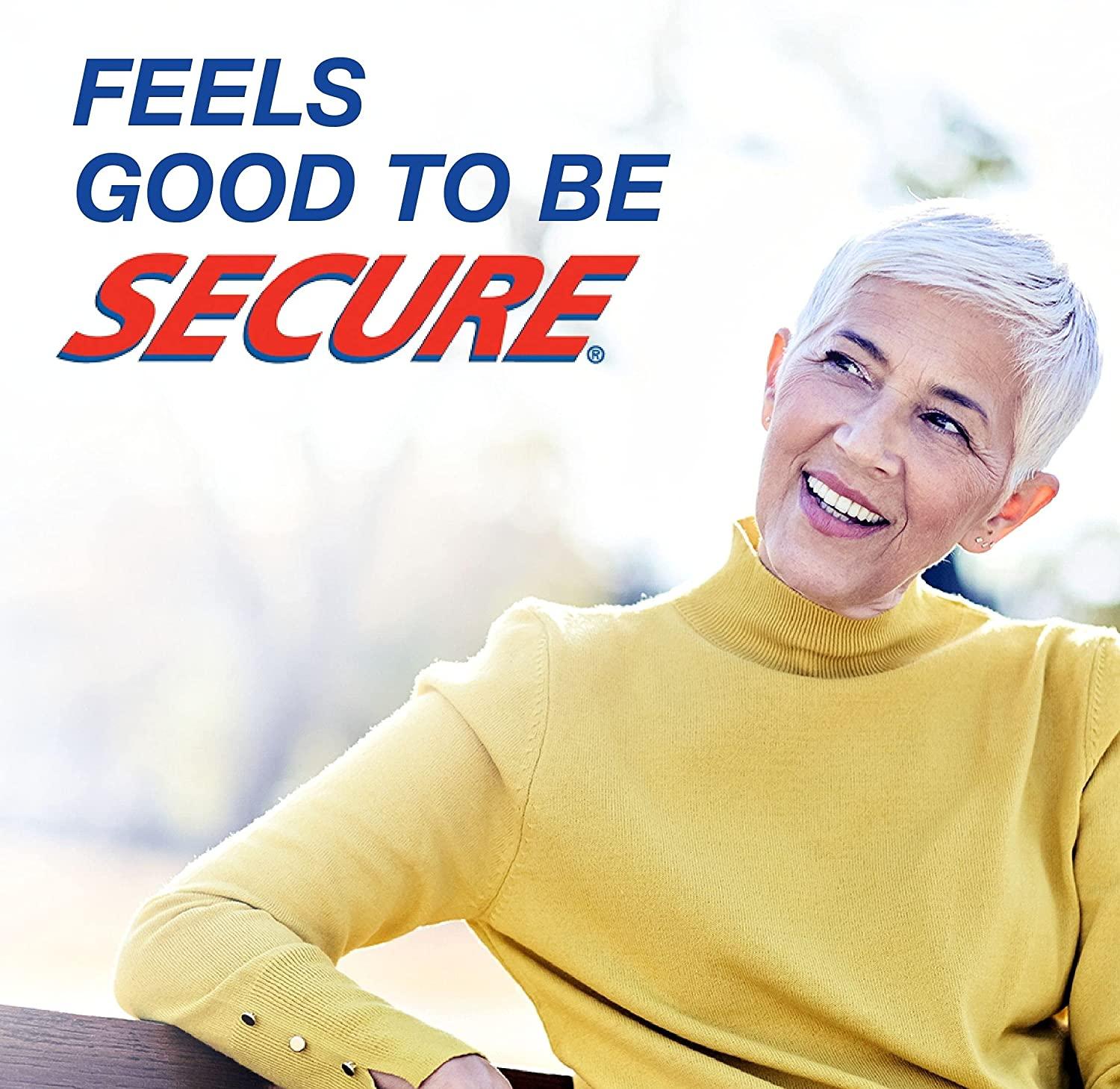 Secure Comfort Strips Waterproof Denture Adhesive - Zinc Free, Extra ...