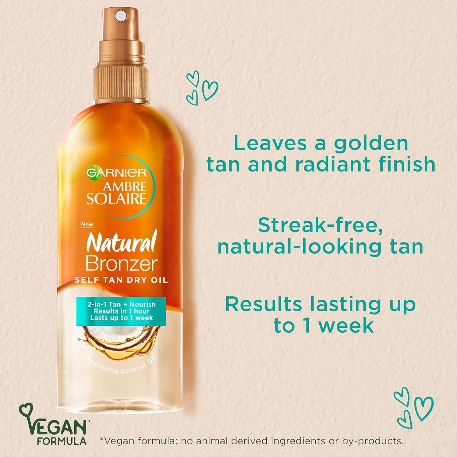 Garnier Ambre Solaire Natural Bronzer Self Tan Dry Oil 150ml - Coconut ...