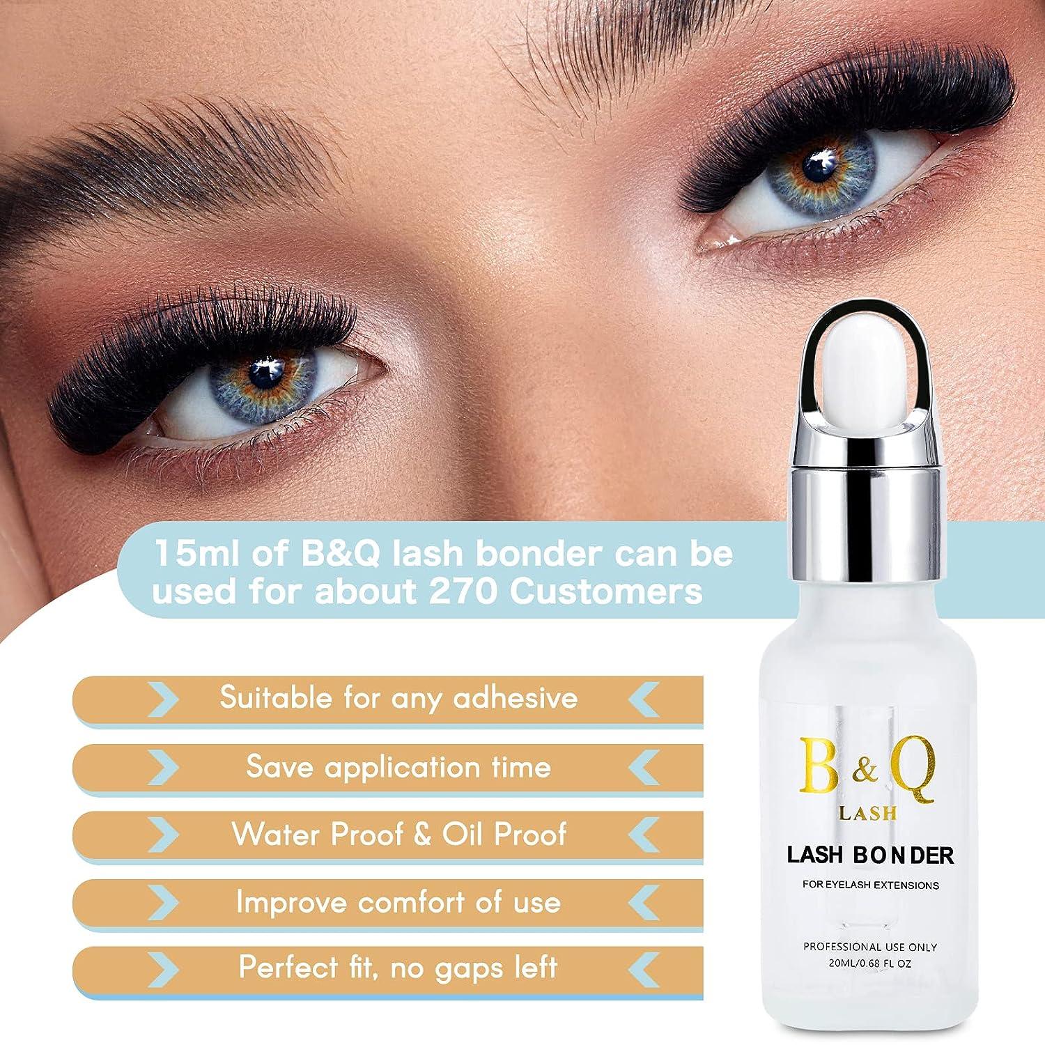 Lash Bonder for Eyelash Extensions 20ML | B&Q Lash Sealant Super Bonder | Long-Lasting Eyelash ...