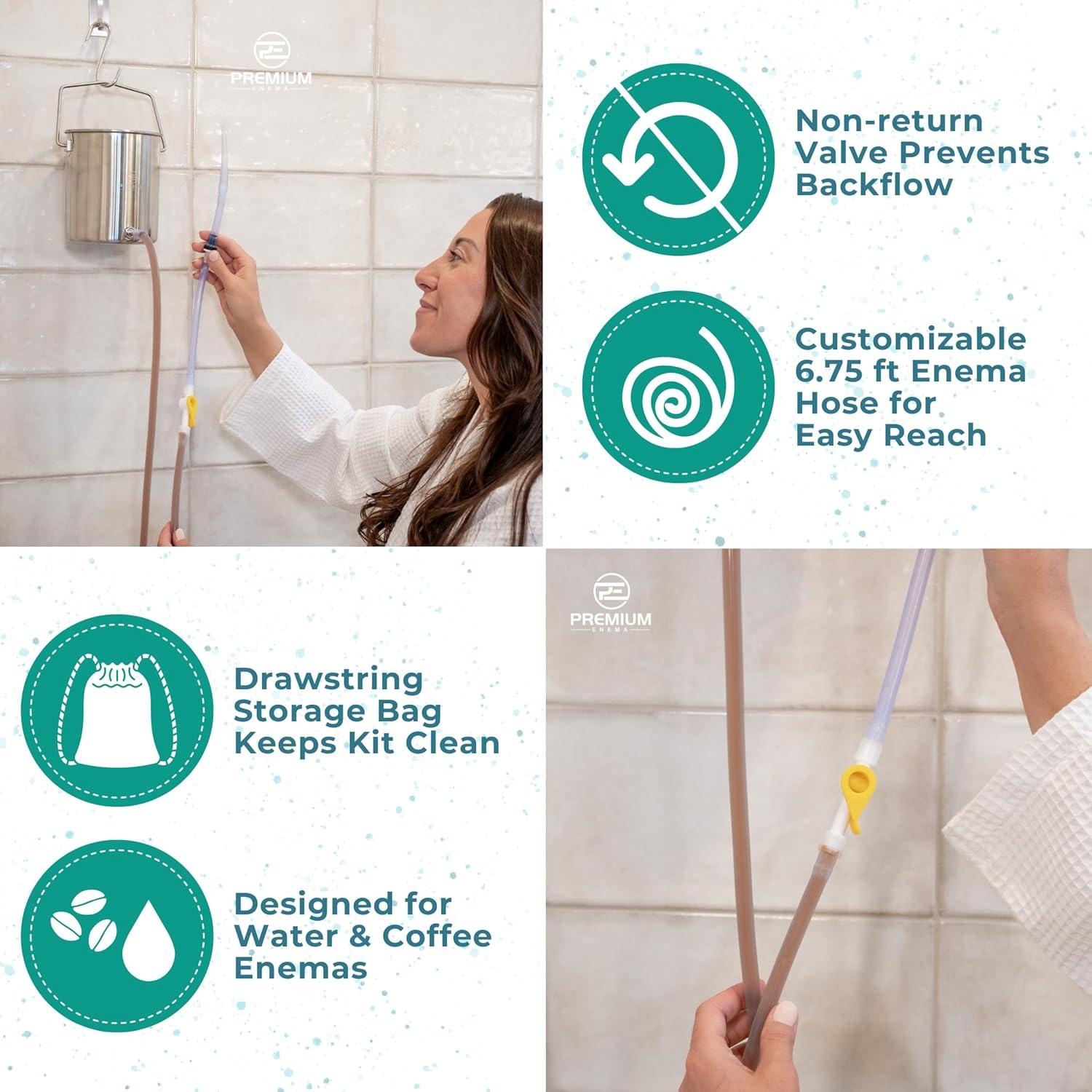 Stainless Steel Coffee Enema Bucket Kit - Reusable Organic Home Colonic ...